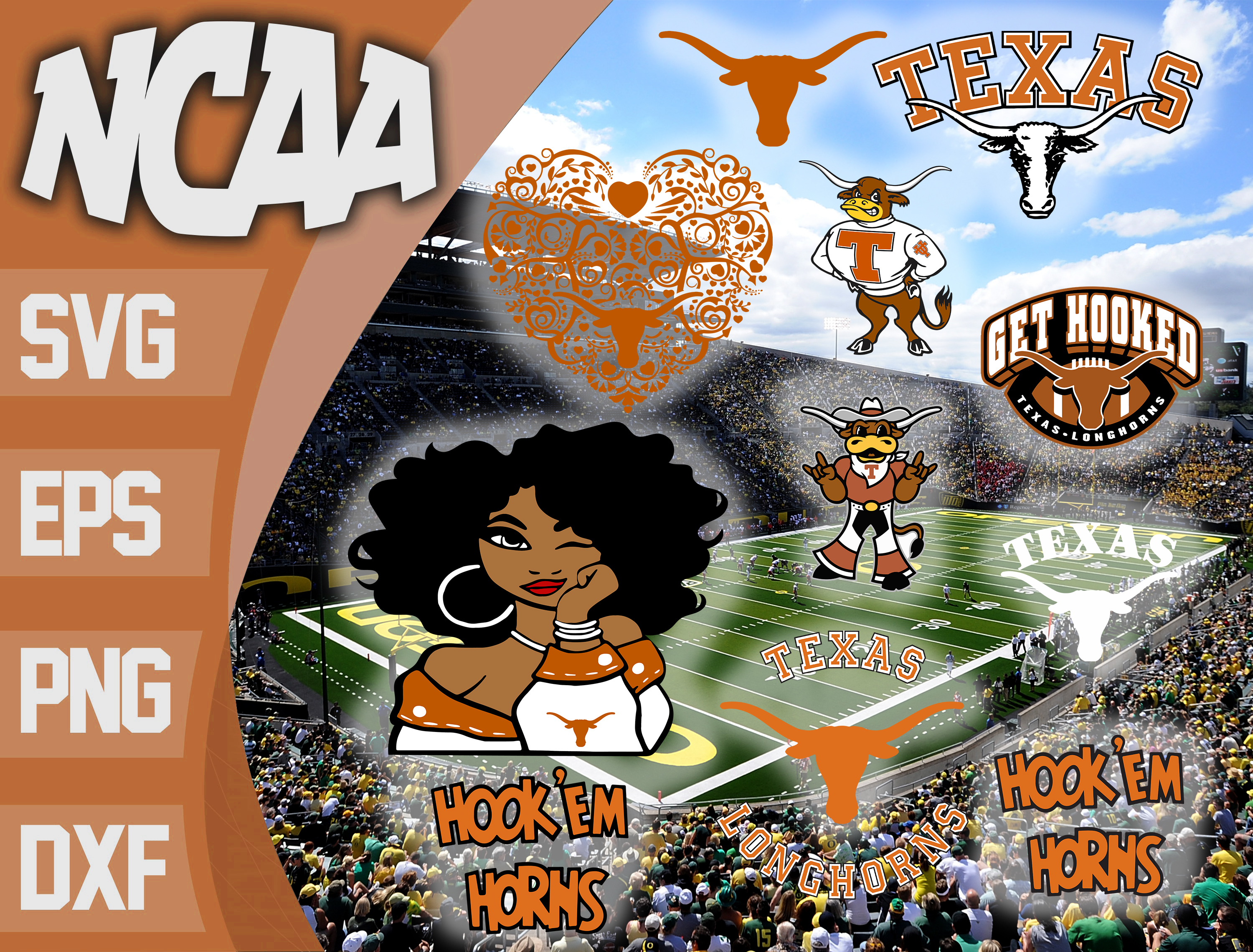 Texas Longhorns bundle ncaa svg, ncaa svg, Instant Download | Inspire ...