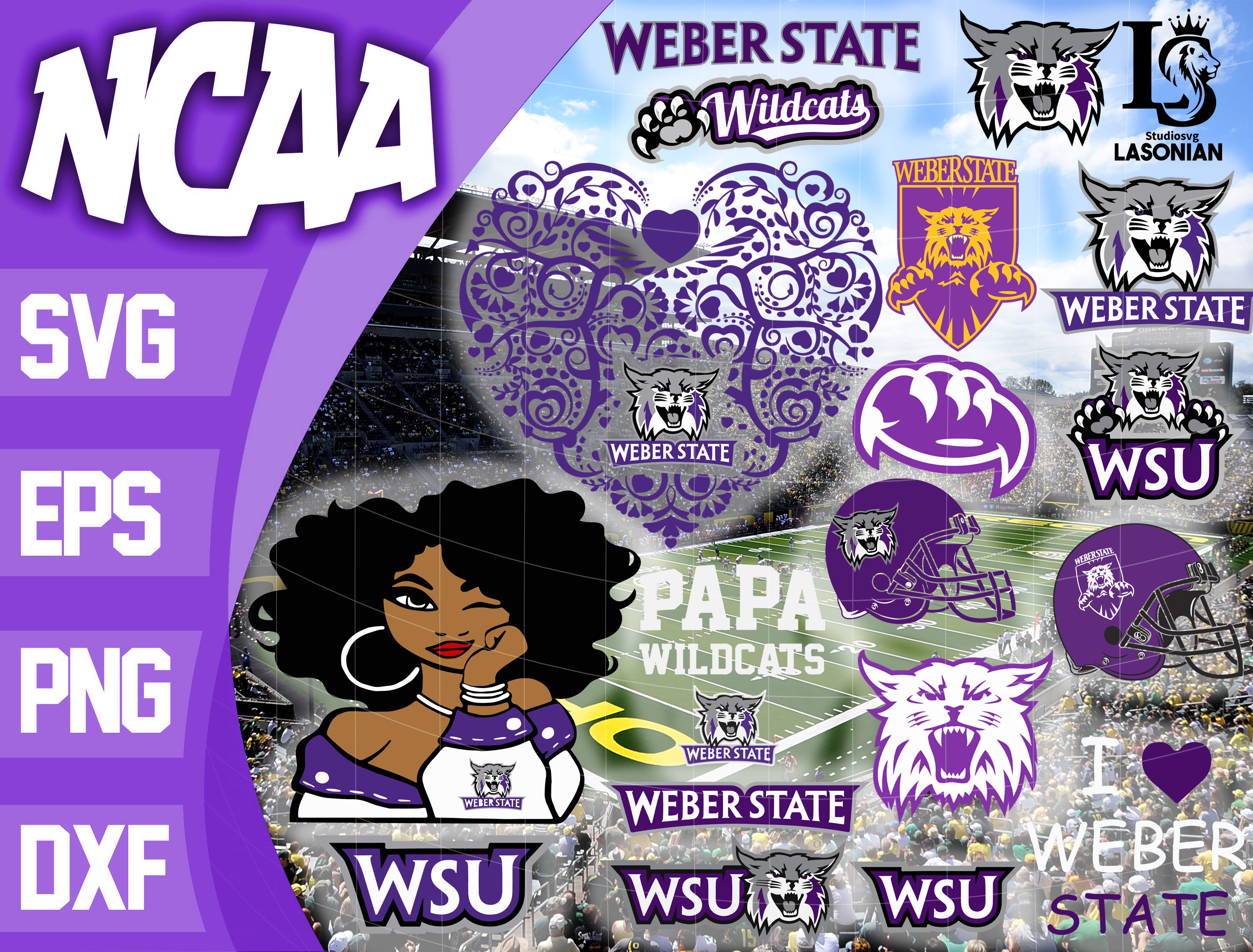 Weber State Wildcats bundle ncaa svg, ncaa svg, Instant Down | Inspire ...