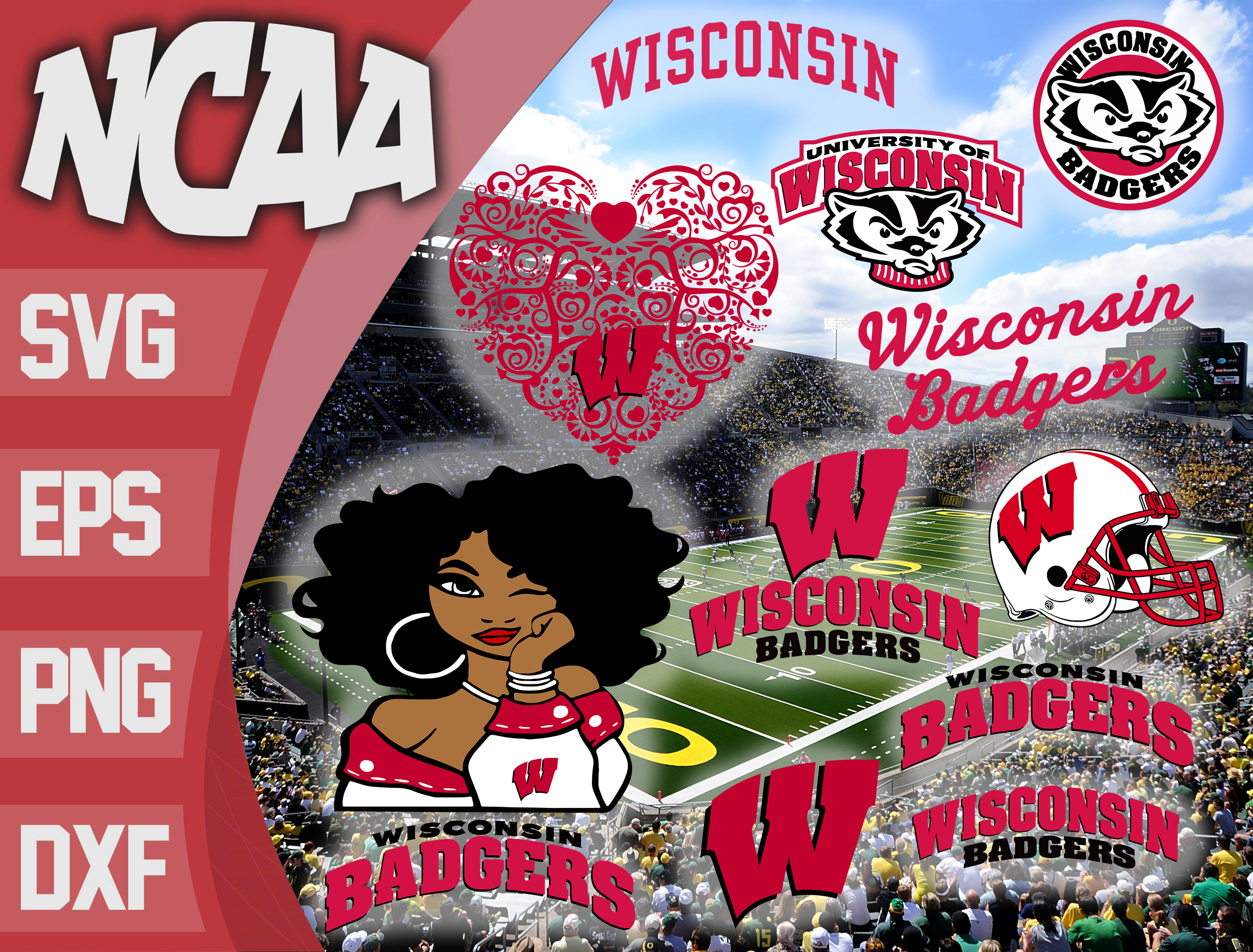 Wisconsin Badgers bundle ncaa svg, ncaa svg, Instant Downloa | Inspire ...