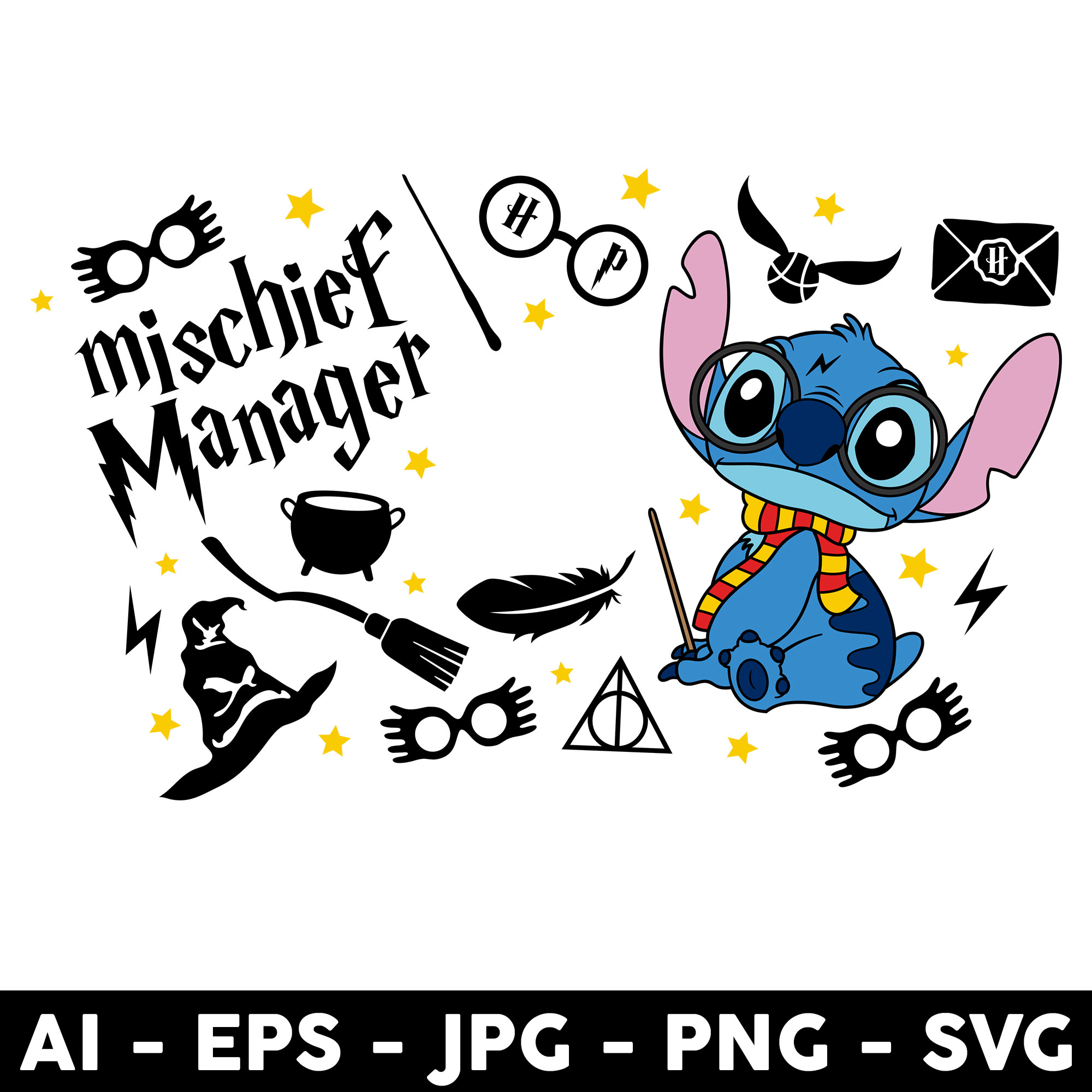 Mischief Manager Stitch Full Wrap Svg, Stitch Svg, Magical W | Inspire ...