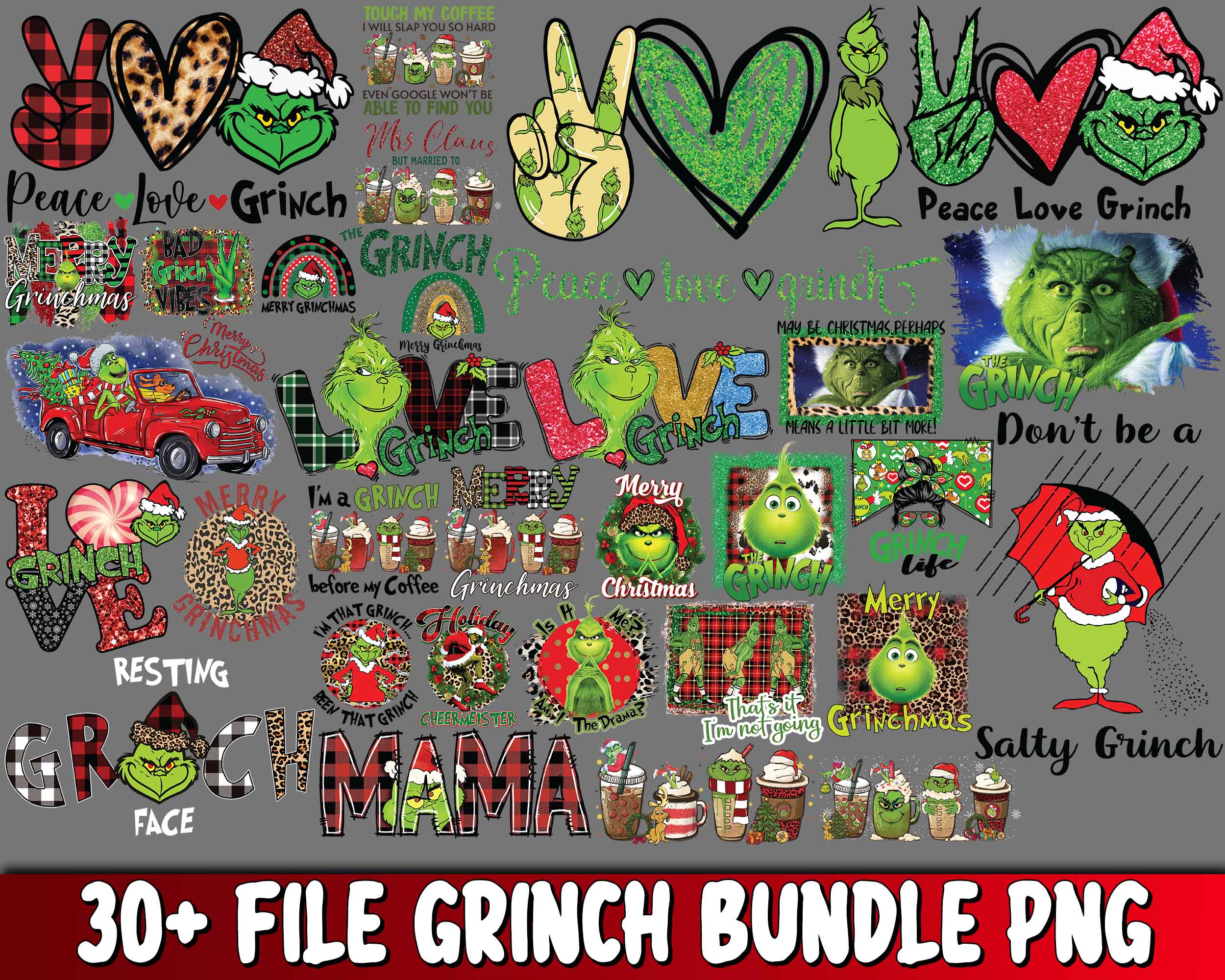 30 file Grinch bundle png ,Grinch png | Inspire Uplift