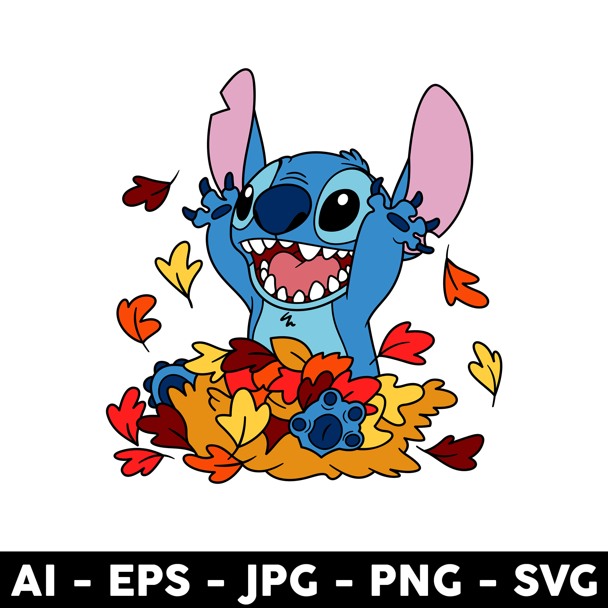 Stitch Autumn Leaves Svg, Autumn Leaves Svg, Stitch Svg, Car - Inspire ...