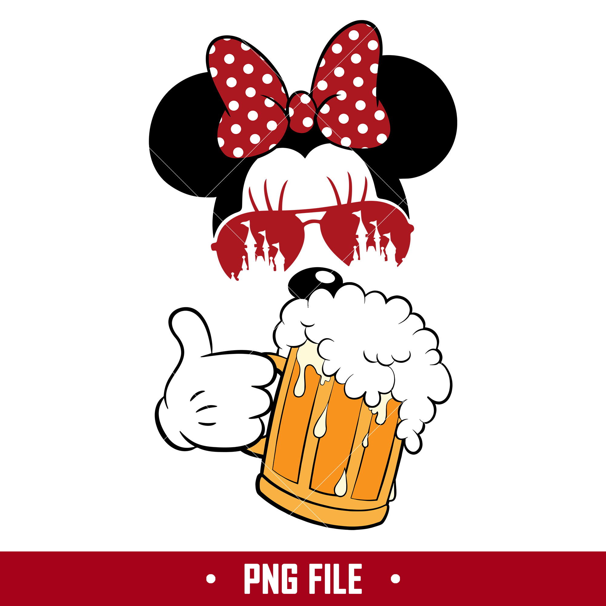 Minnie Beer Mug Png, Minnie Drinking Beer Png, Minnie Mouse | Inspire ...