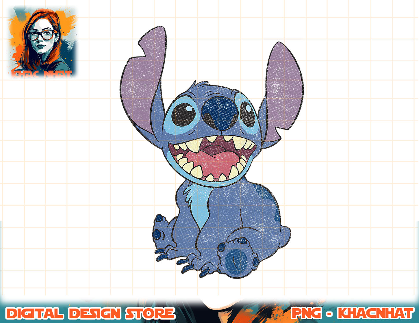 Disney Lilo & Stitch Happy Stitch Portrait T-Shirt copy png | Inspire ...