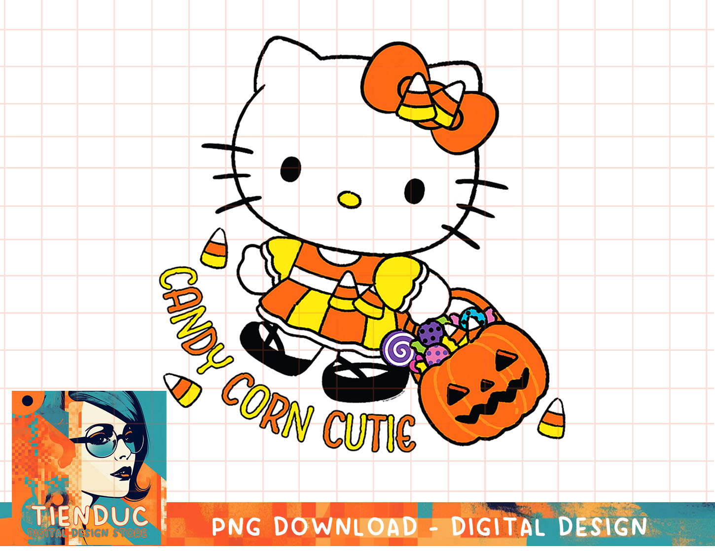 Hello Kitty Candy Corn Cutie Halloween T-Shirt copy png | Inspire Uplift