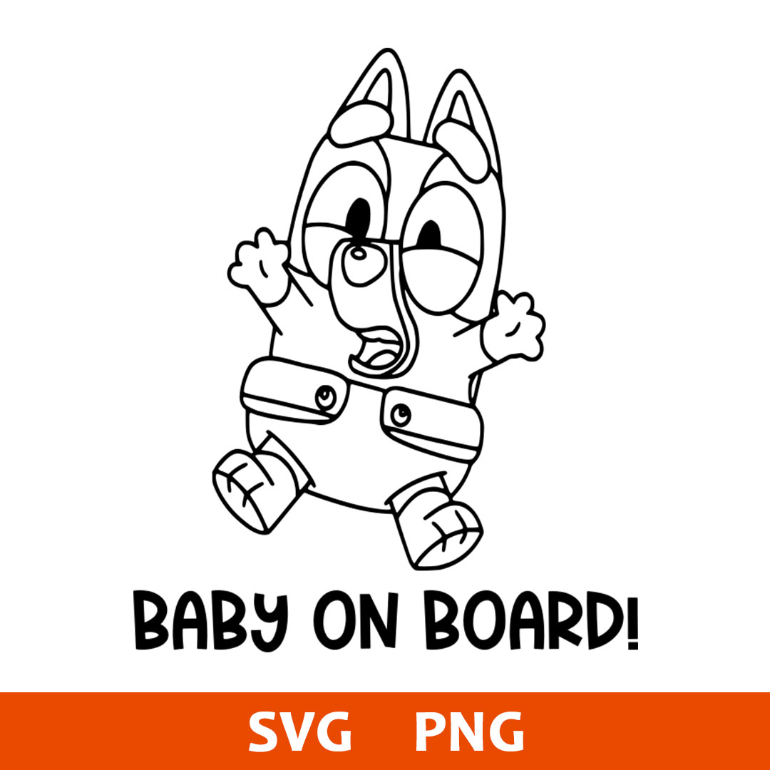 Baby Bluey Outline Svg, Bluey Dog Svg, Bluey Svg, Cartoon Sv - Inspire ...