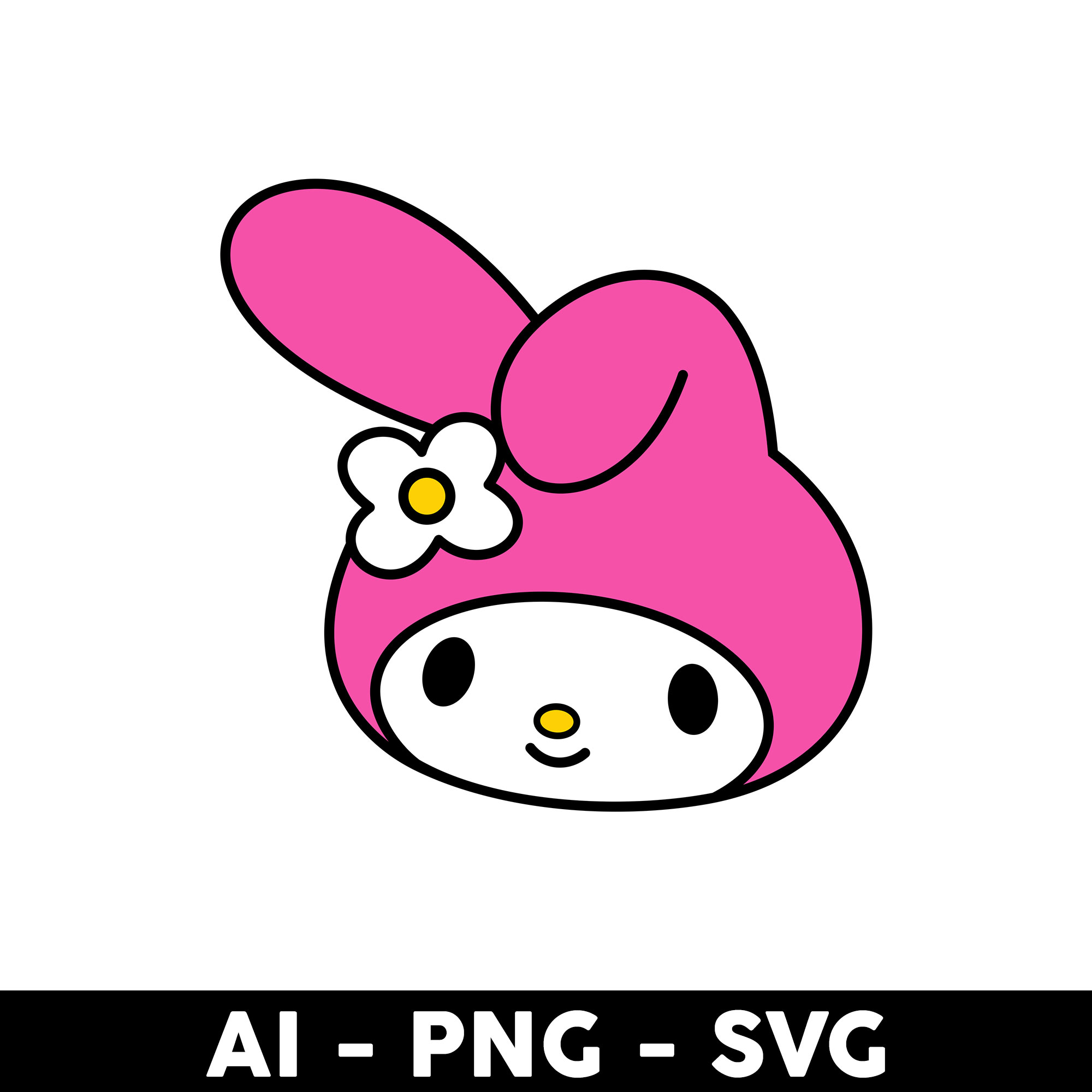 Hello Kitty My Melody Face Svg, My Melody Svg, Hello Kitty S | Inspire ...