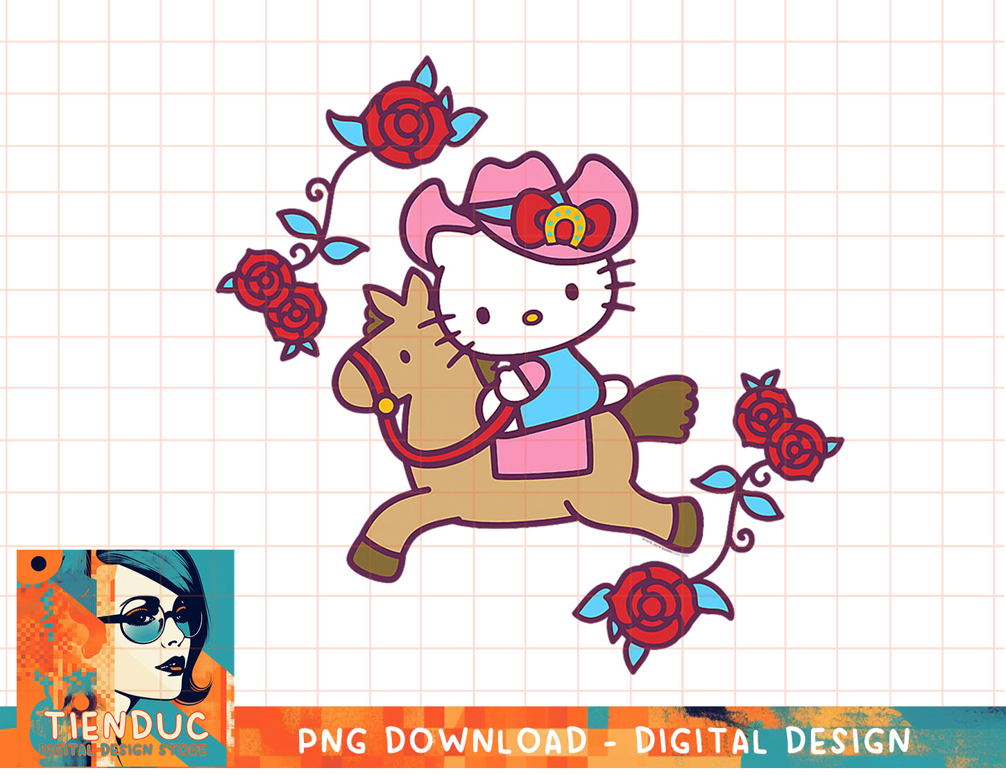 Hello Kitty Derby Horseback Riding T-Shirt copy png | Inspire Uplift