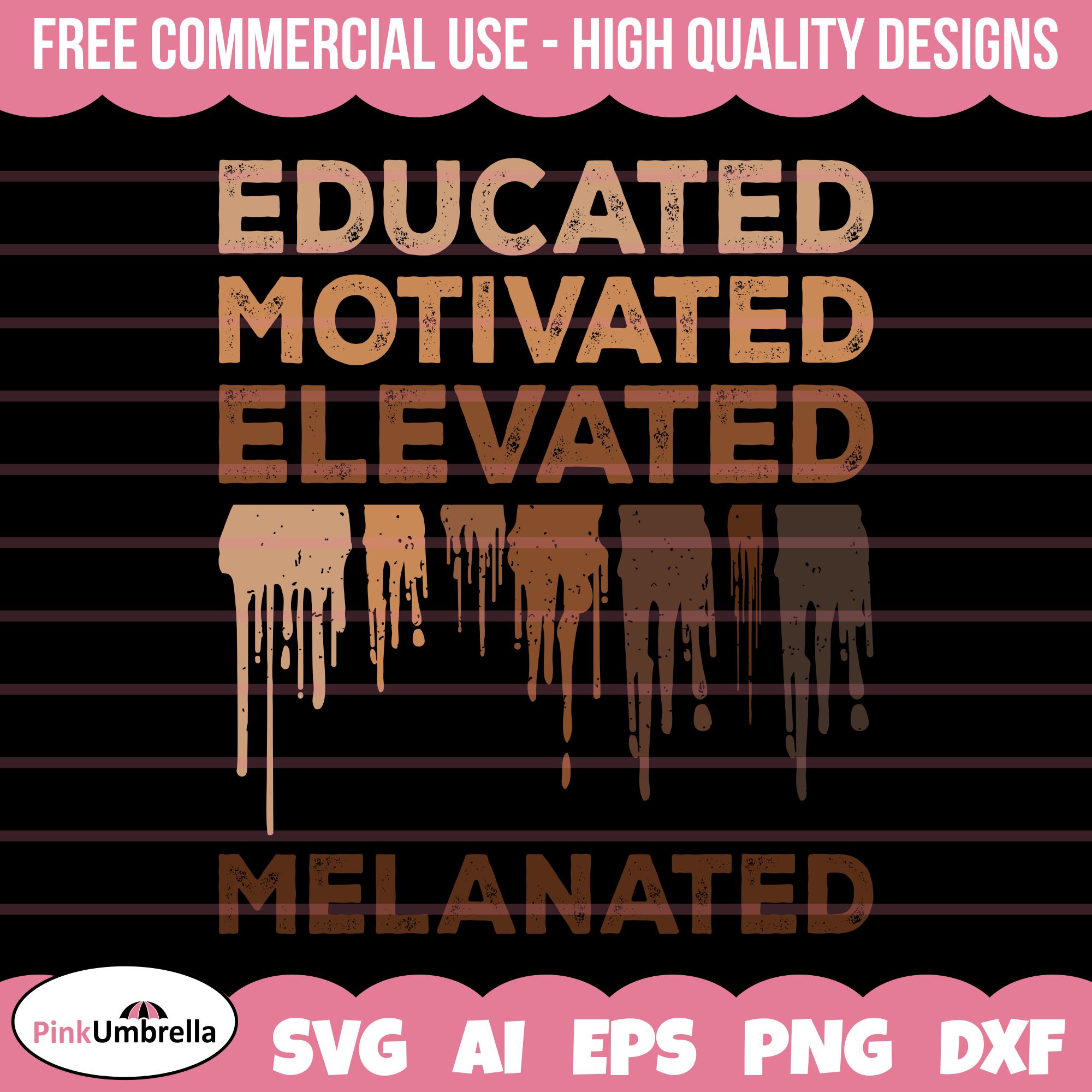 Educated Motivated Elevated Svg, Black History Svg, African - Inspire ...