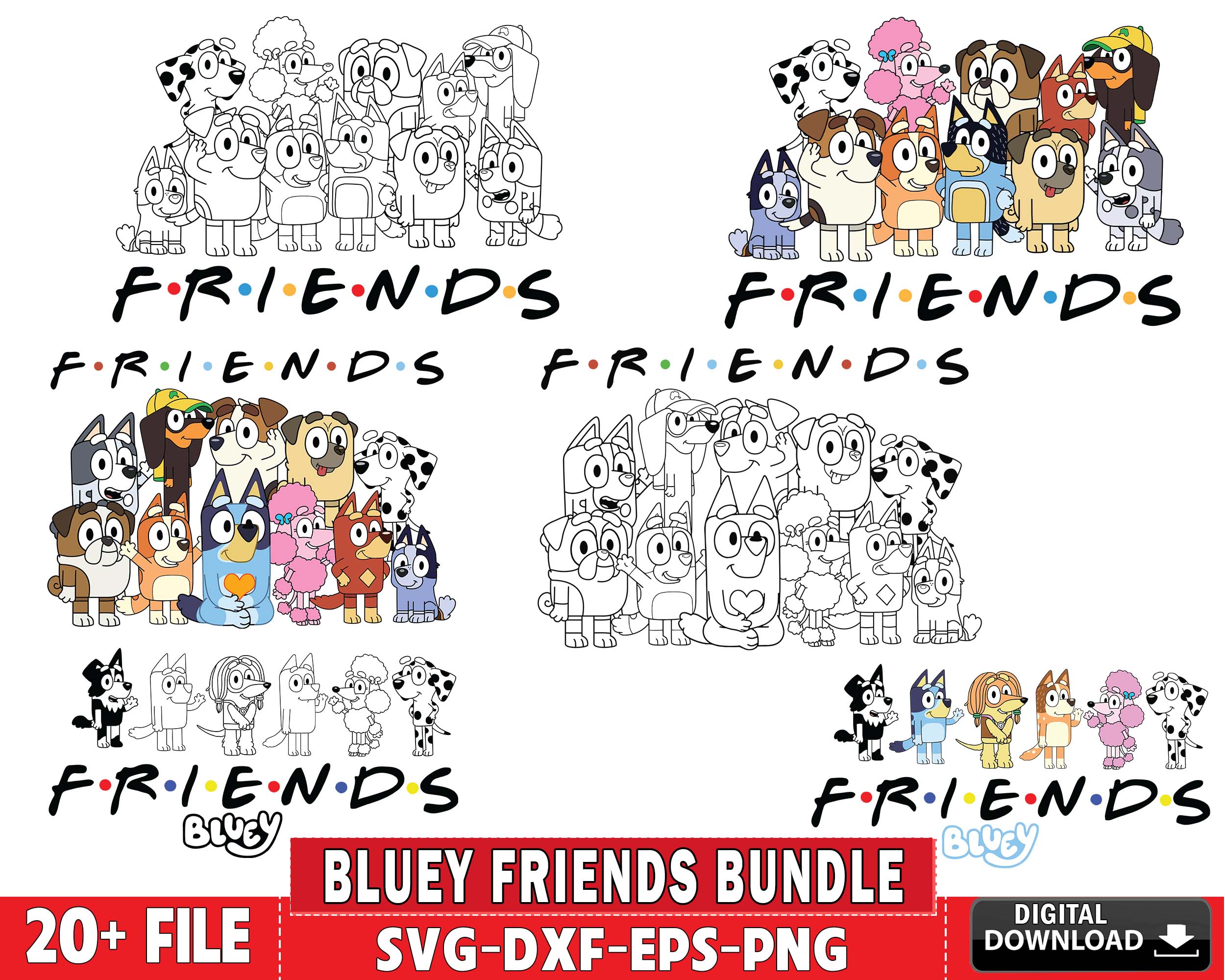 20 file bluey friend svg bundle | Inspire Uplift