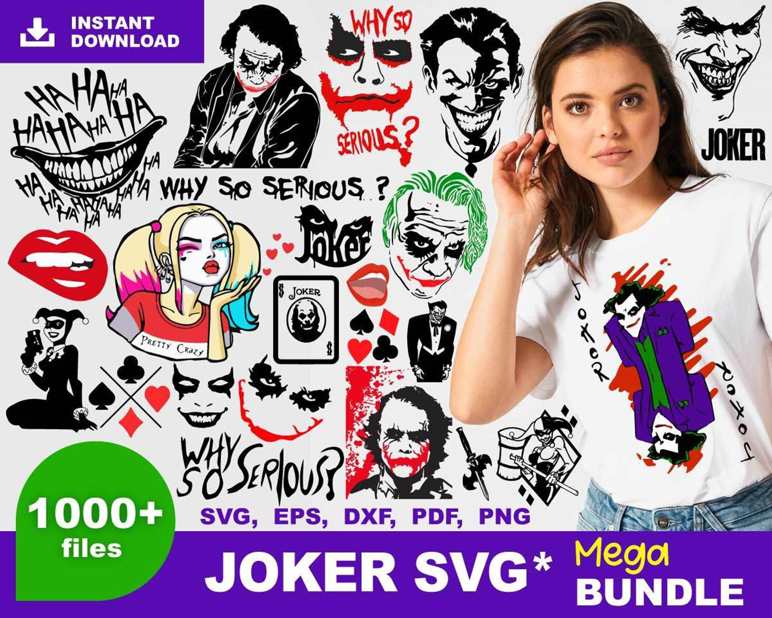 1000 file joker svg, Digital Download | Inspire Uplift