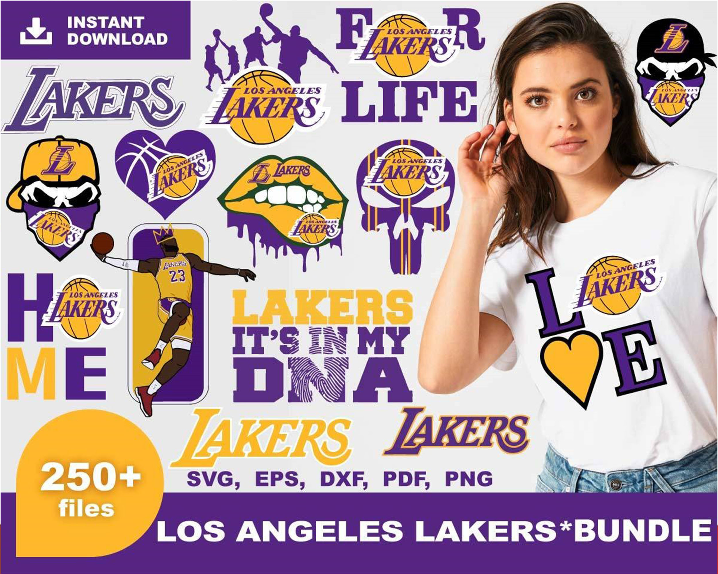 250 files Los Angeles Lakers svg bundle, NBA svg, Digital Do | Inspire ...