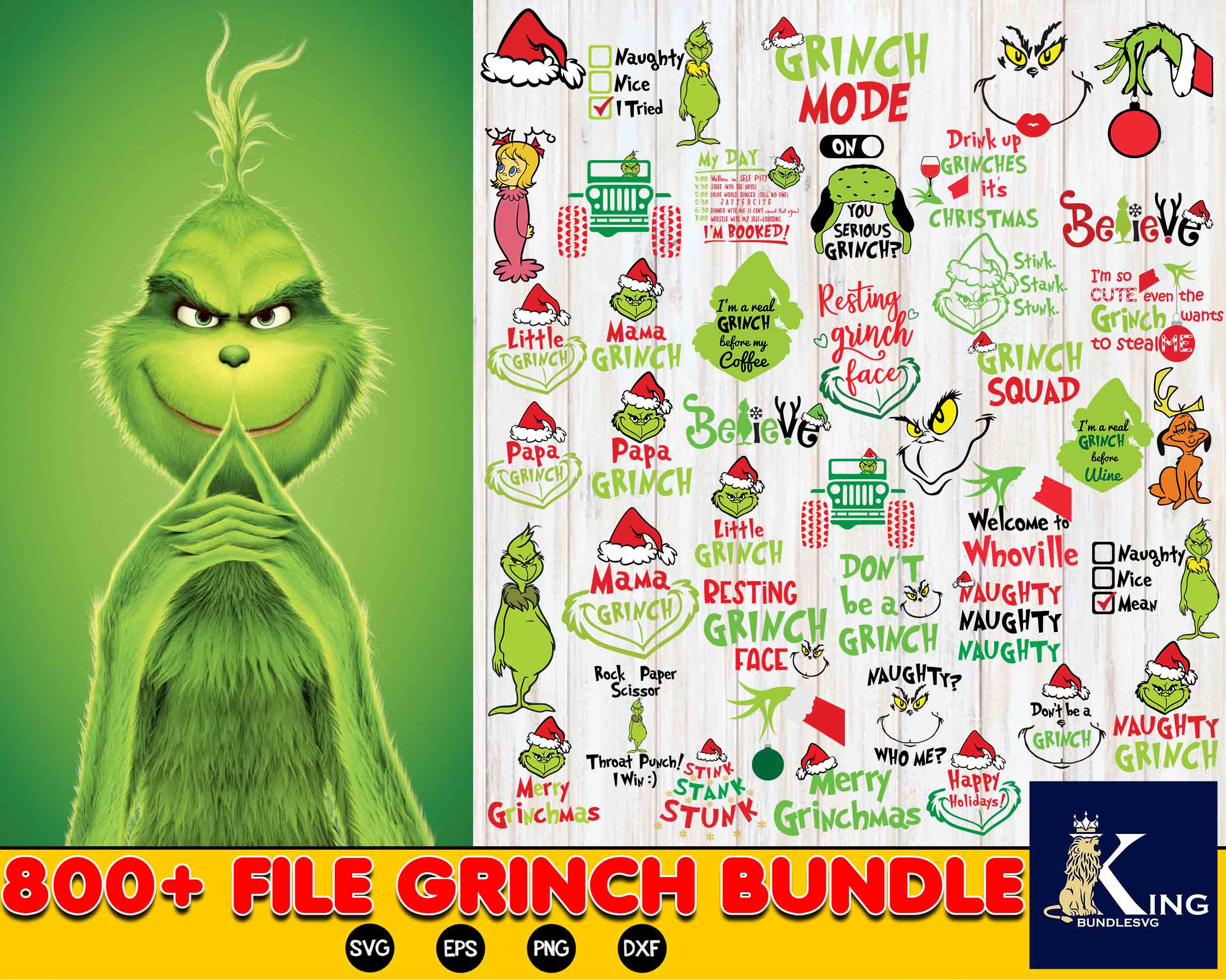 800 file grinch bundle, Digital Download | Inspire Uplift