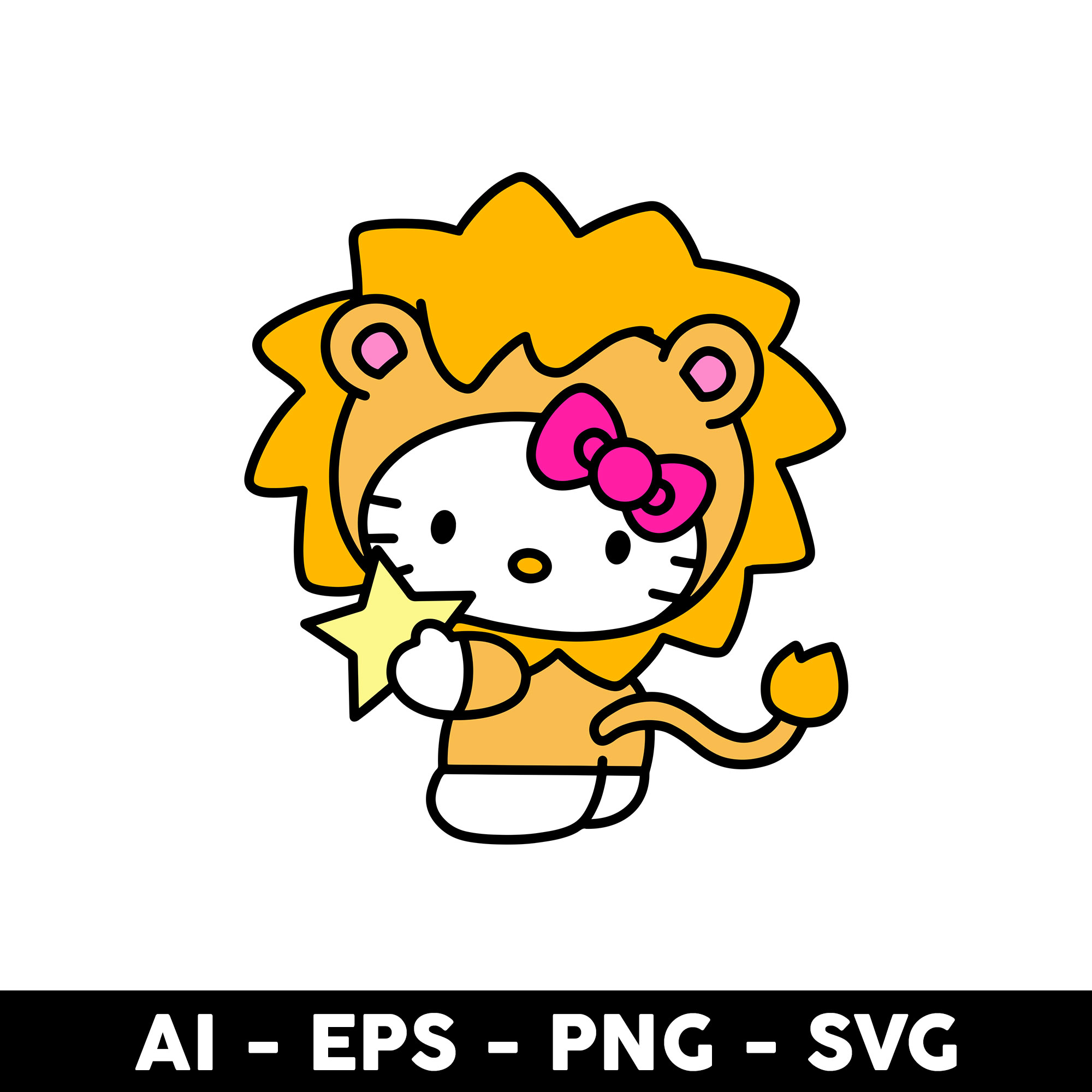 Hello Kitty Leo Svg, Leo Svg, Hello Kitty Svg, Hello Kitty Z | Inspire Uplift