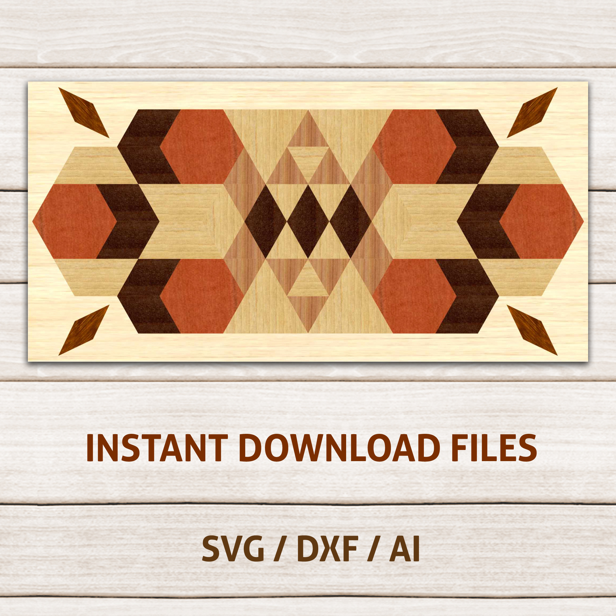 Aztec Barn Quilt, Wooden Wall Art SVG DXF Cut Files | Inspire Uplift