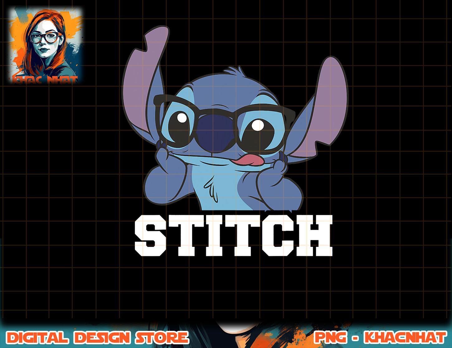Disney Lilo & Stitch Nerdy Stitch Portrait T-Shirt copy png - Inspire ...