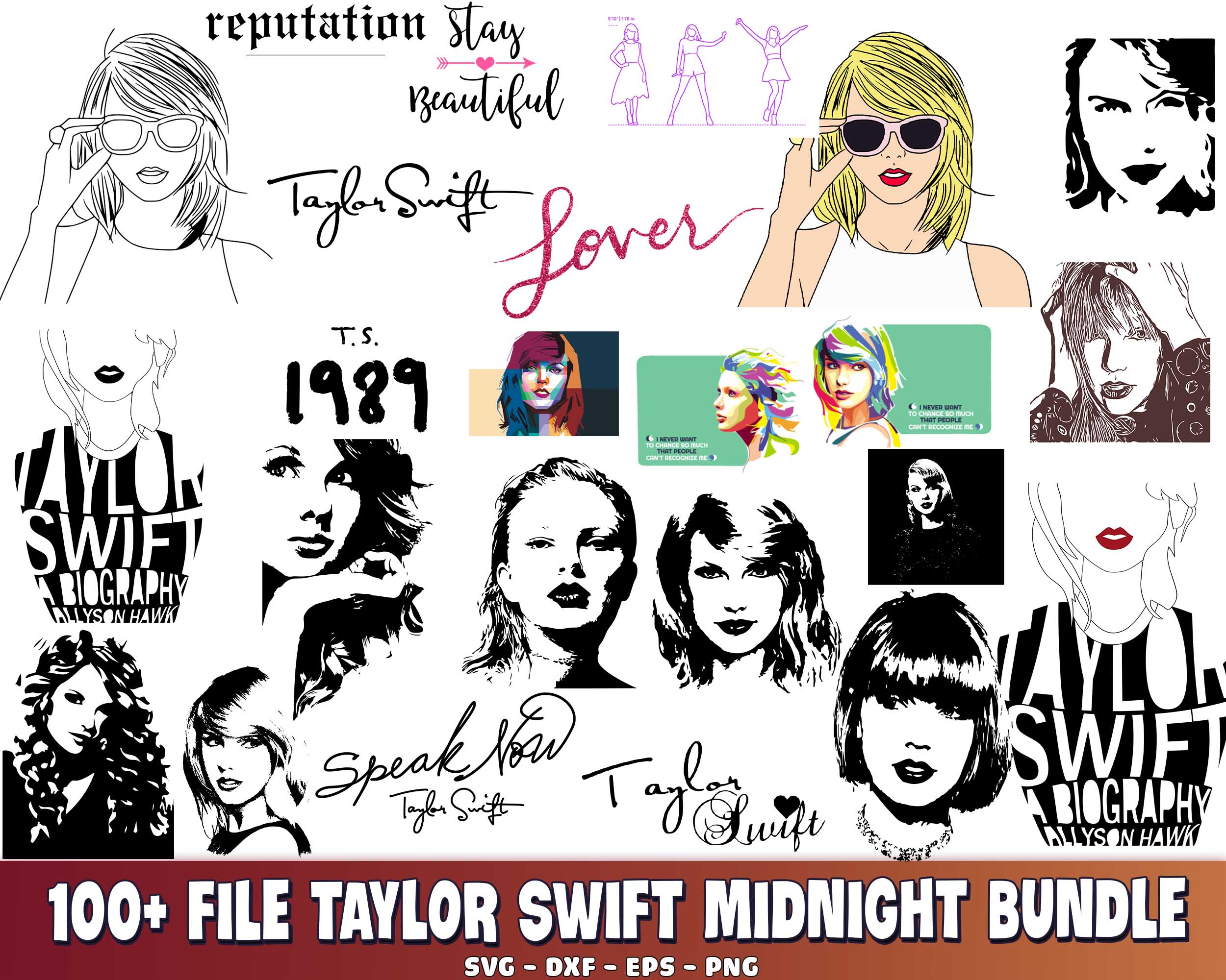 100 file Taylor Swift Midnight bundle svg, Digital Download | Inspire ...