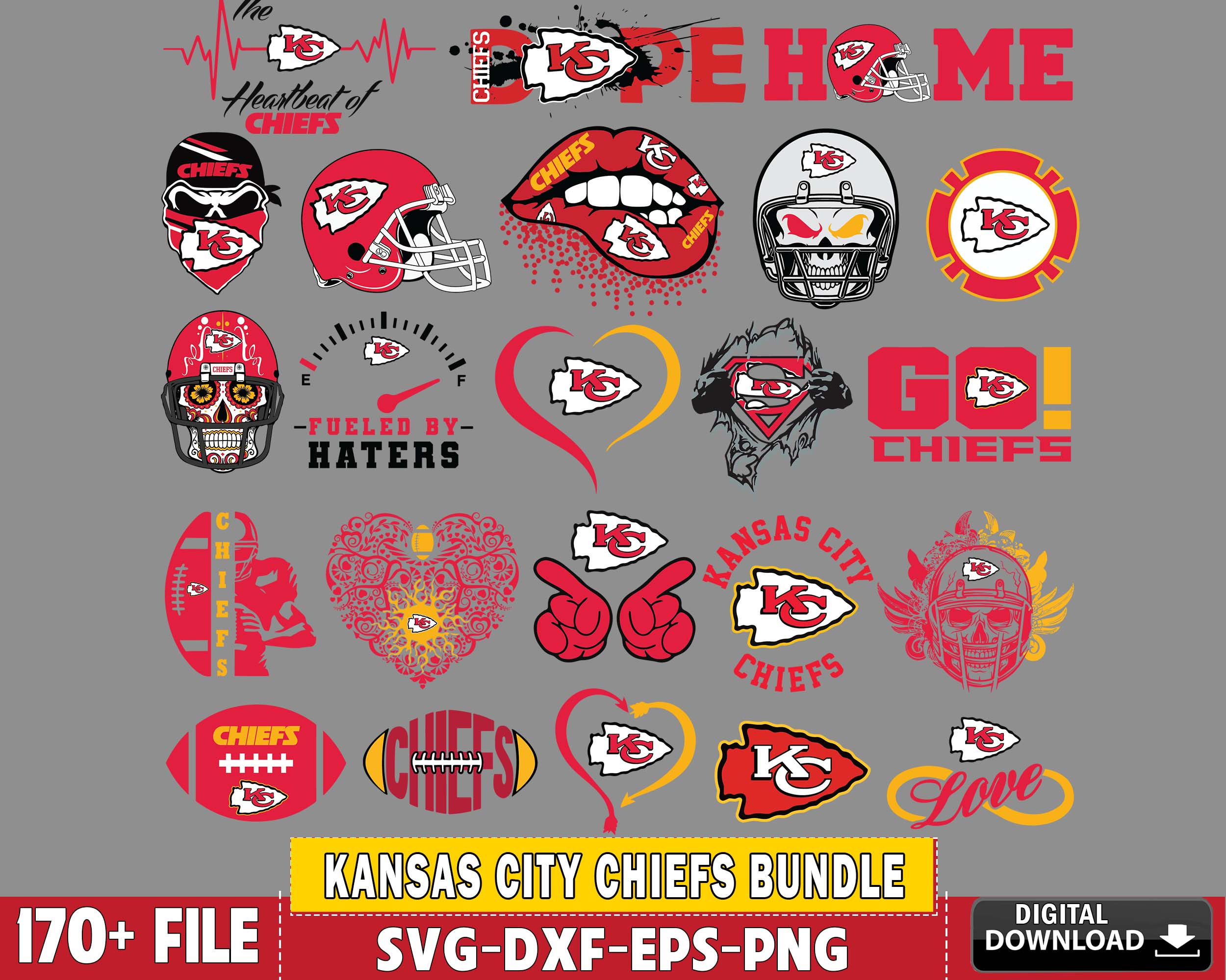 170 file Kansas City Chiefs bundle svg, NFL svg bundle , Dig | Inspire ...