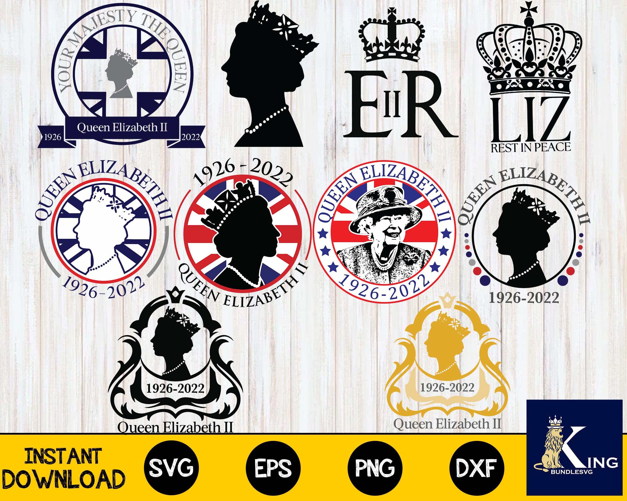 Queen Elizabeth II Bundle Svg ,God Save The Queen svg, Digit | Inspire ...