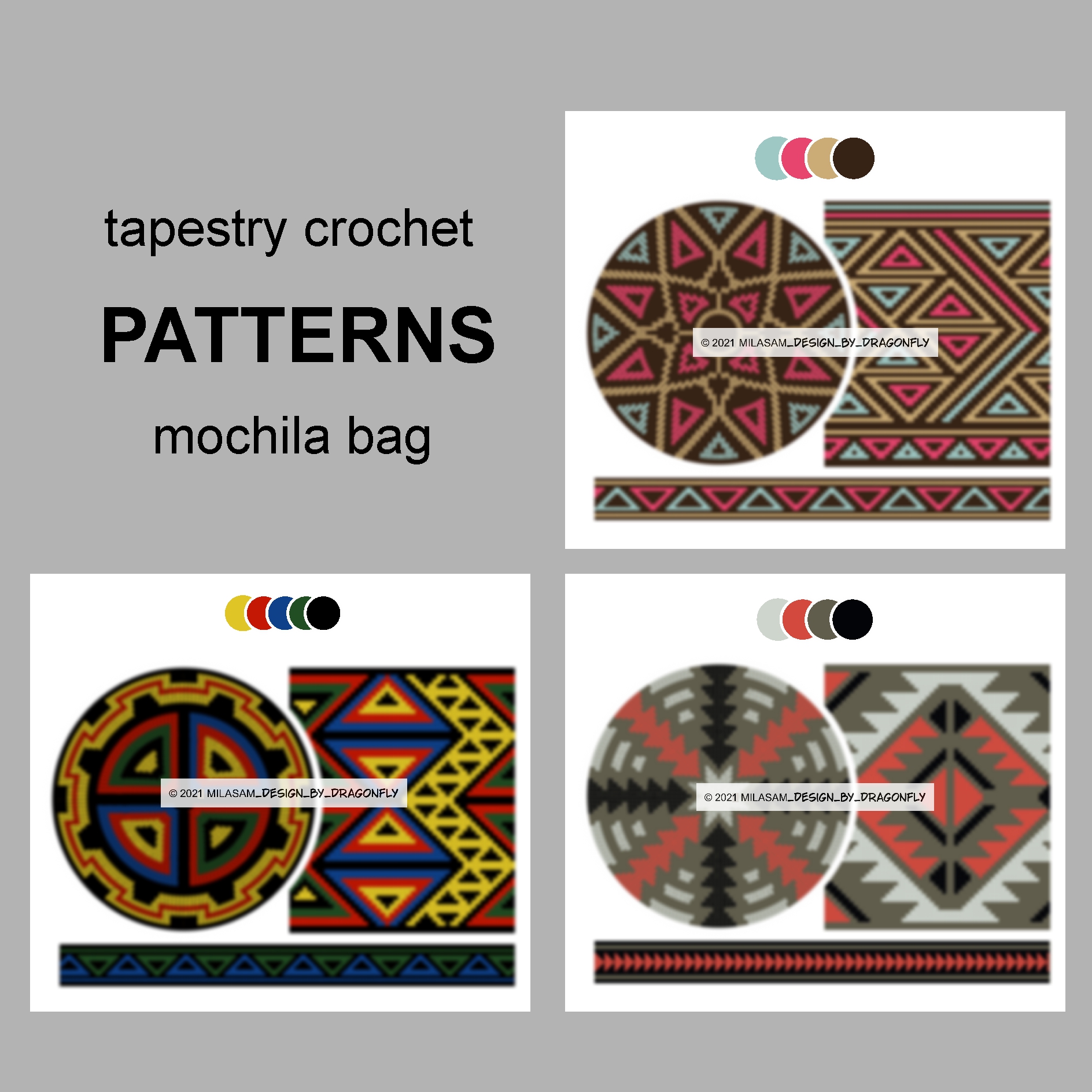 Wayuu mochila bag patterns / Set Traditional - Inspire Uplift