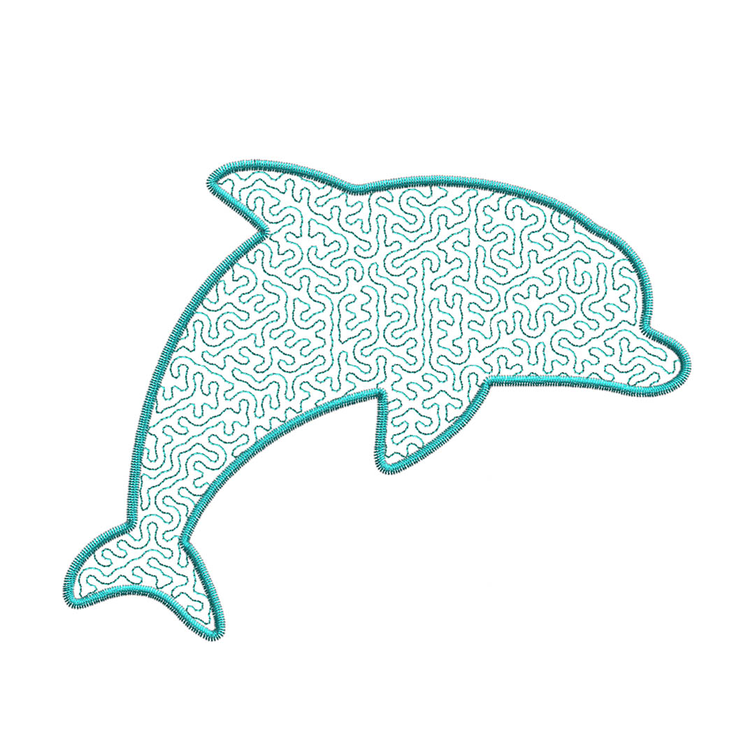 Dolphin stipple stitch embroidery design,Dolphin stippling s - Inspire ...
