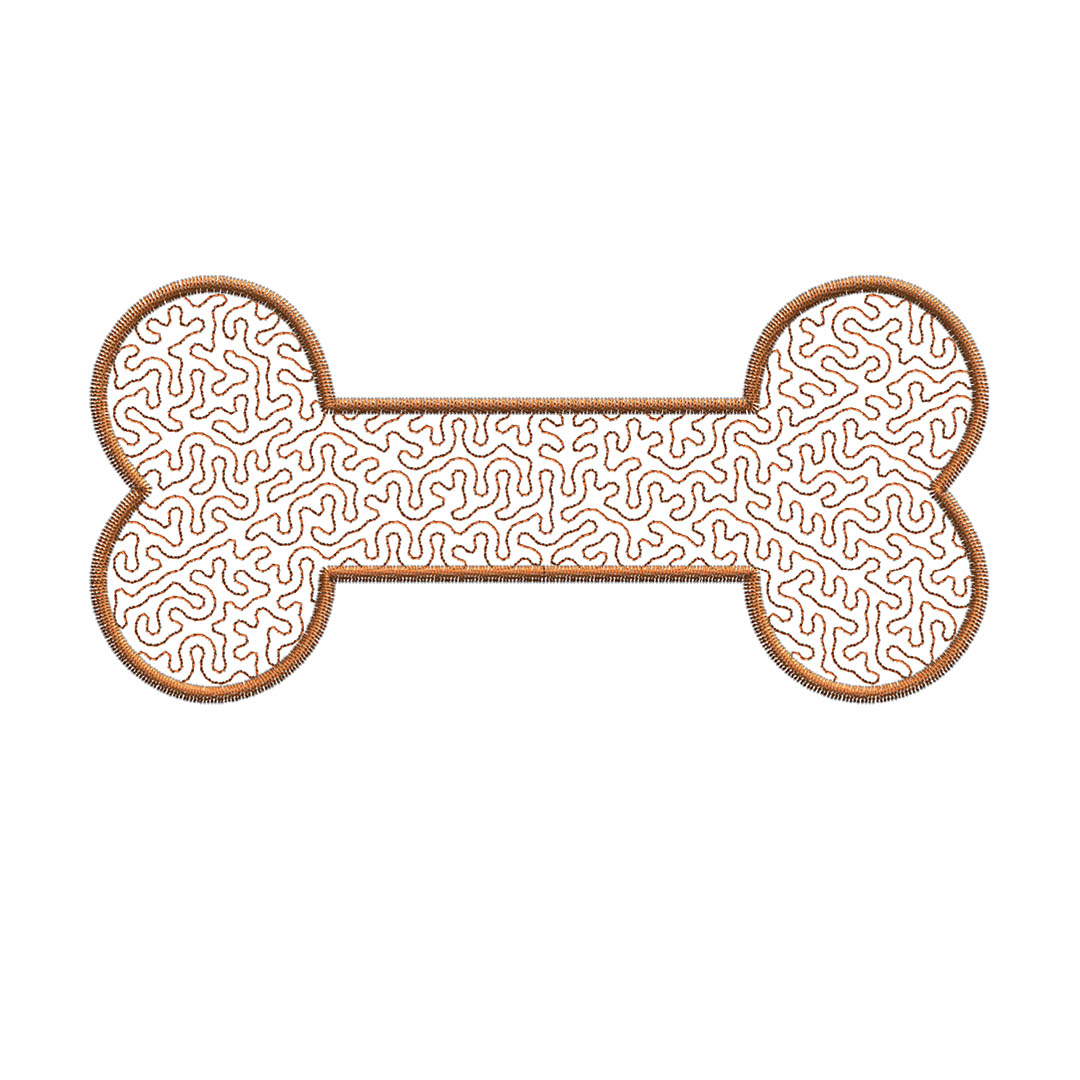 Dog bone stipple stitch embroidery design,Dog bone stippling - Inspire ...