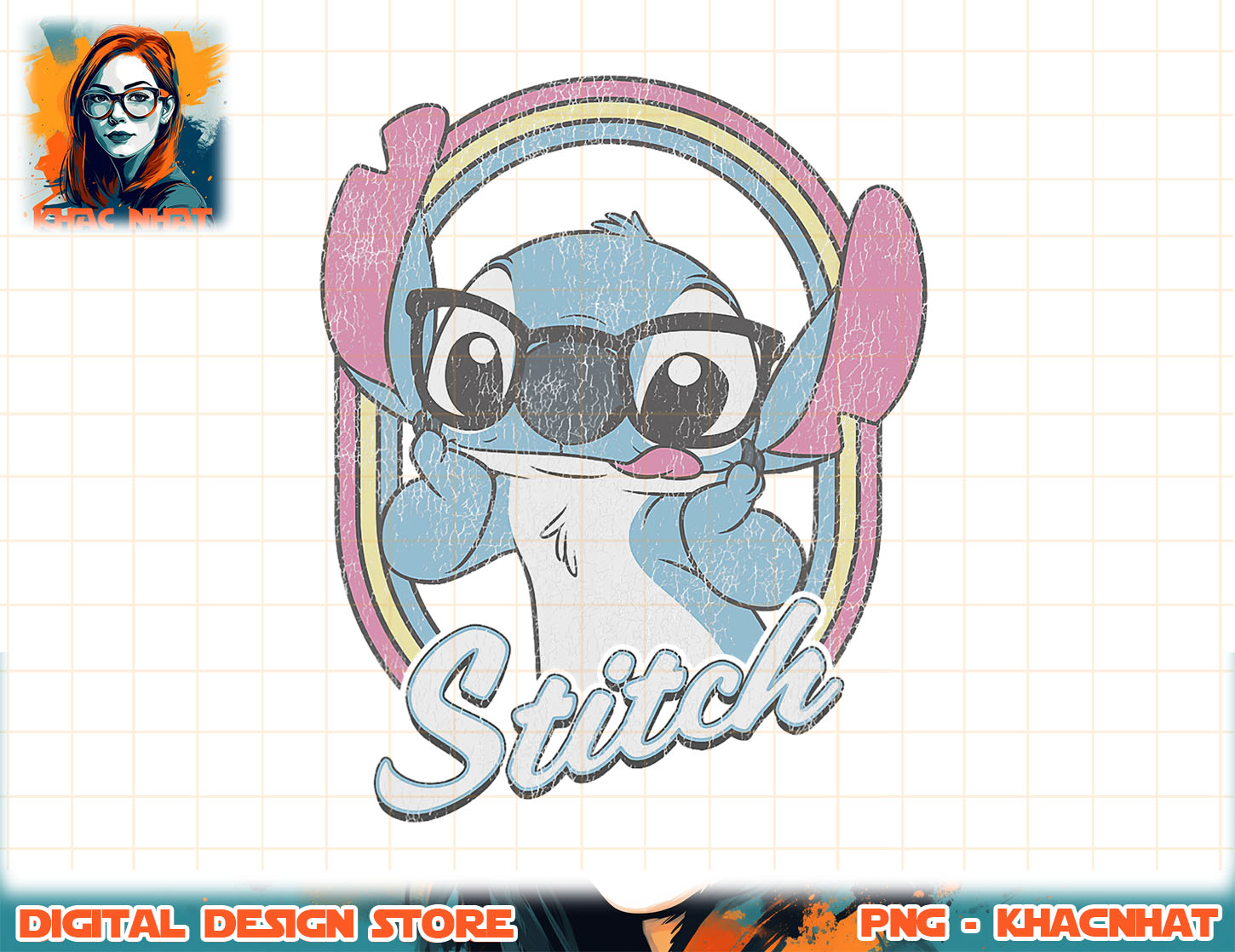 Disney Lilo & Stitch Silly Face Glasses Portrait T-Shirt cop | Inspire ...