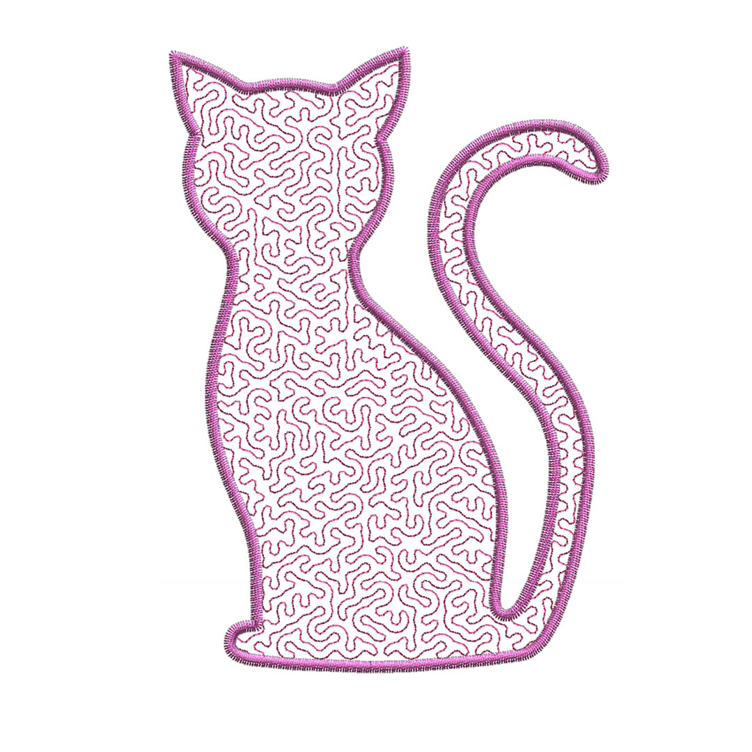 Cat stipple stitch embroidery design,Cat stippling stitch em | Inspire ...