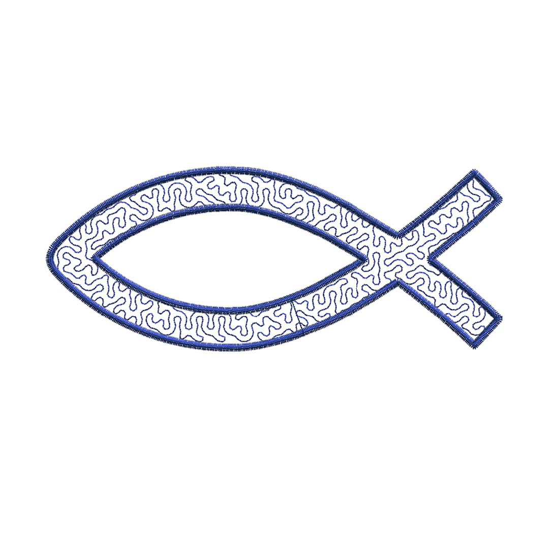Jesus fish stipple stitch embroidery design,Jesus fish stipp - Inspire ...