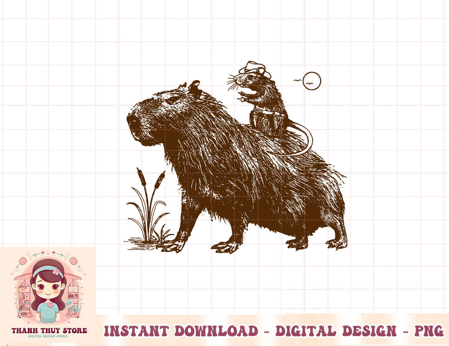 Funny Capybara Cowboy Cowgirl Rat Mouse Western Country png | Inspire ...