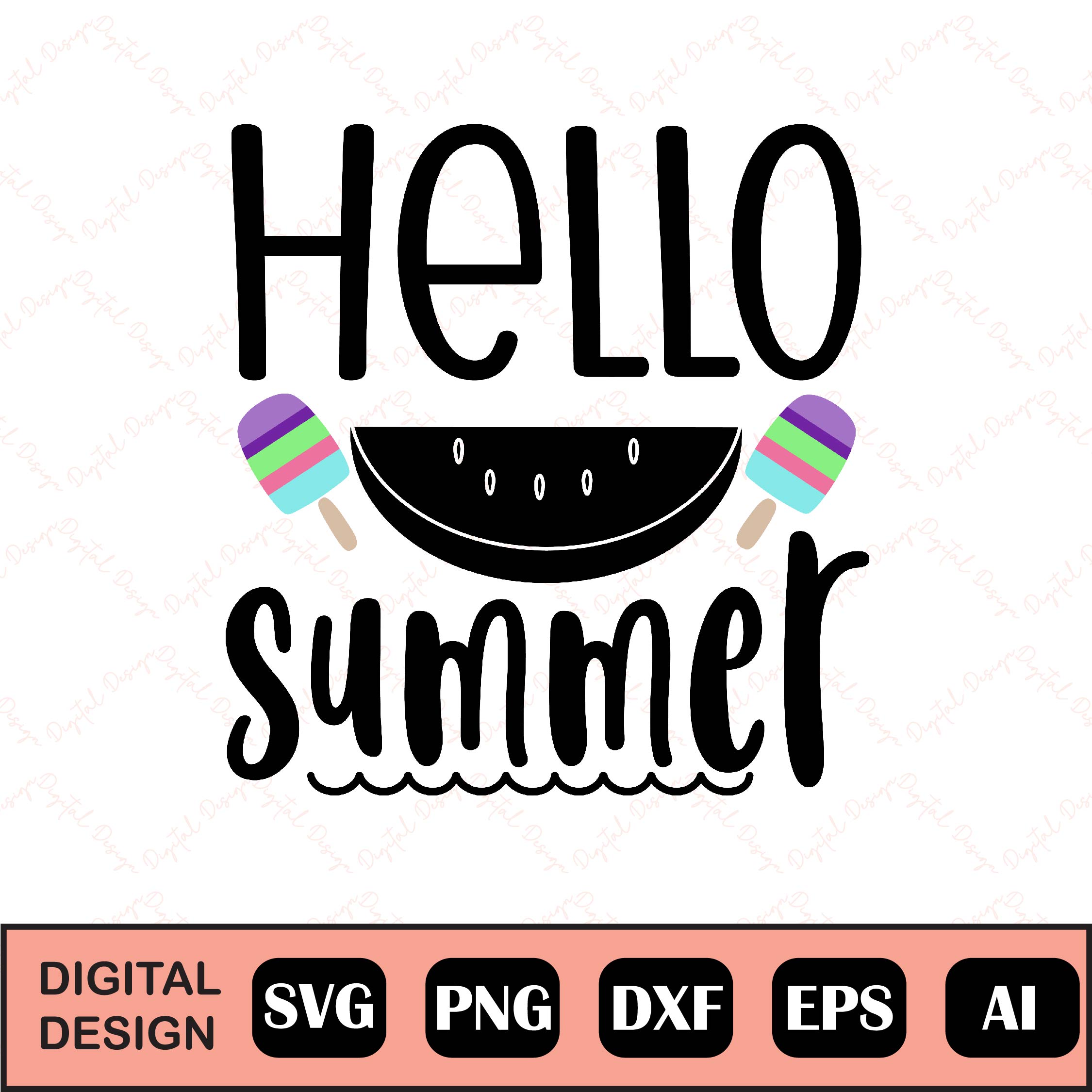 Hello Summer Svg Png File, Summer Door Sign Svg, Hello Summe | Inspire ...