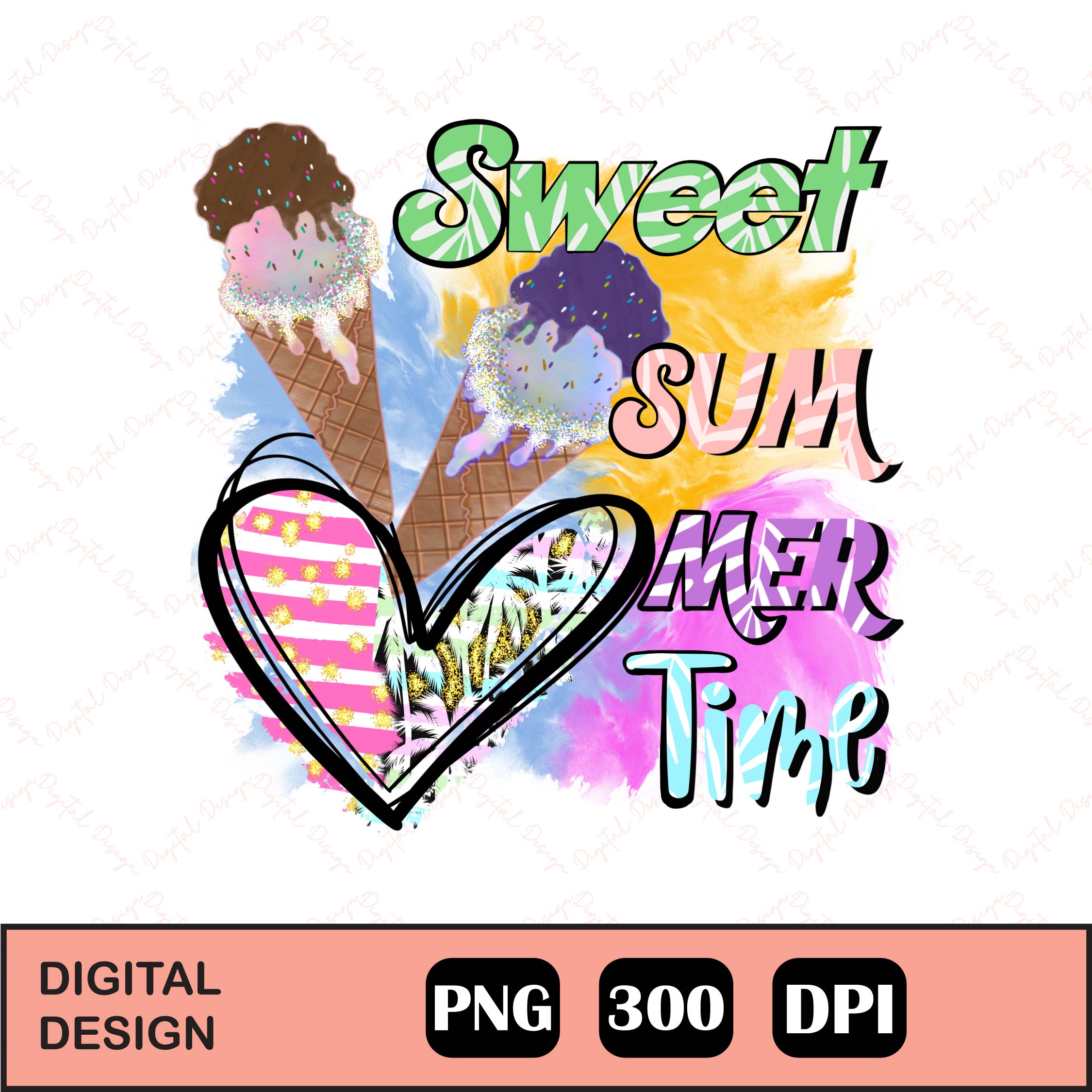 Sweet Summer Time Png, Ice Cream Lover, Summer Png, Sweet Su - Inspire ...
