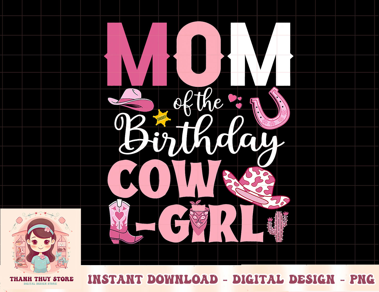 Mom Of The Birthday Cowgirl Rodeo Party B-day Girl Party PNG | Inspire ...
