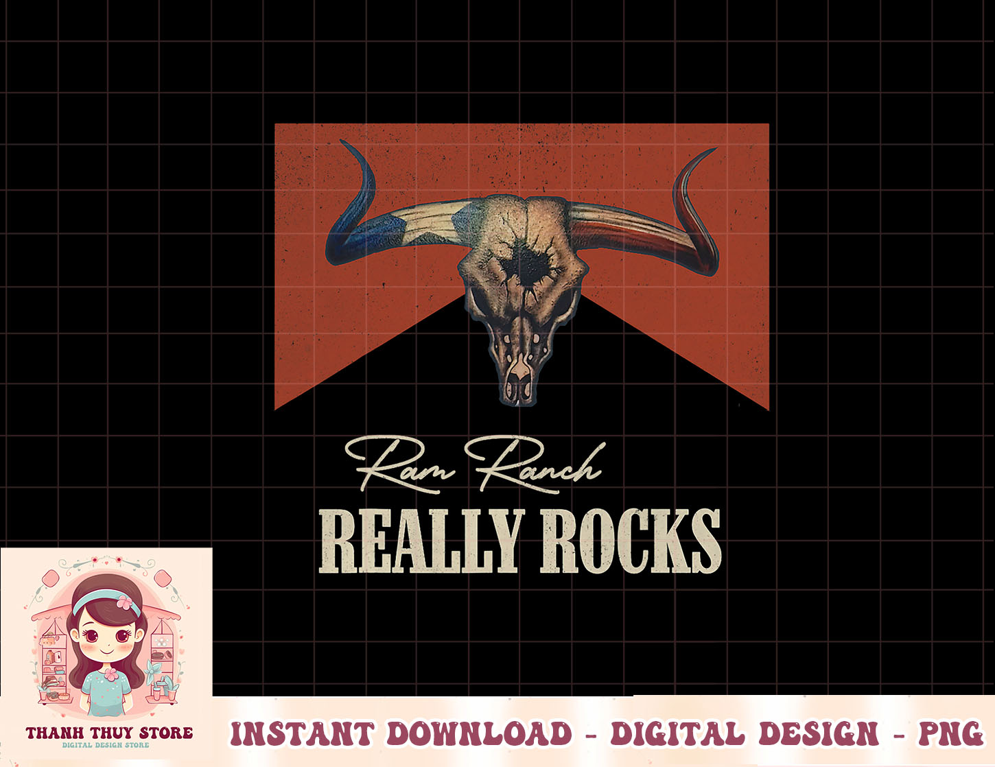 Ram Ranch Really Rocks Vintage Bull Skull Western Country pn | Inspire ...