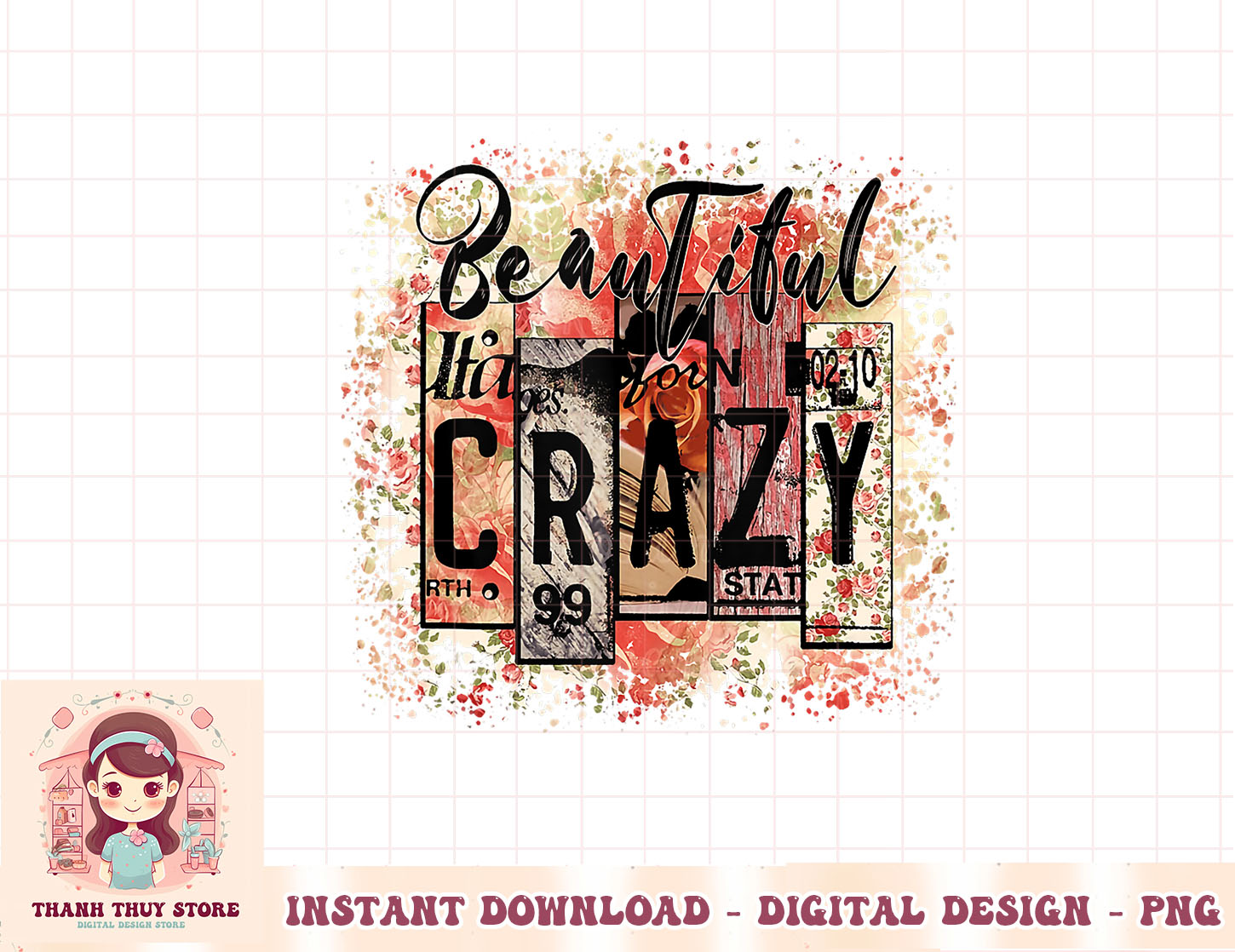 Retro Floral Western Cowgirl Beautiful Crazy Country Music p | Inspire ...