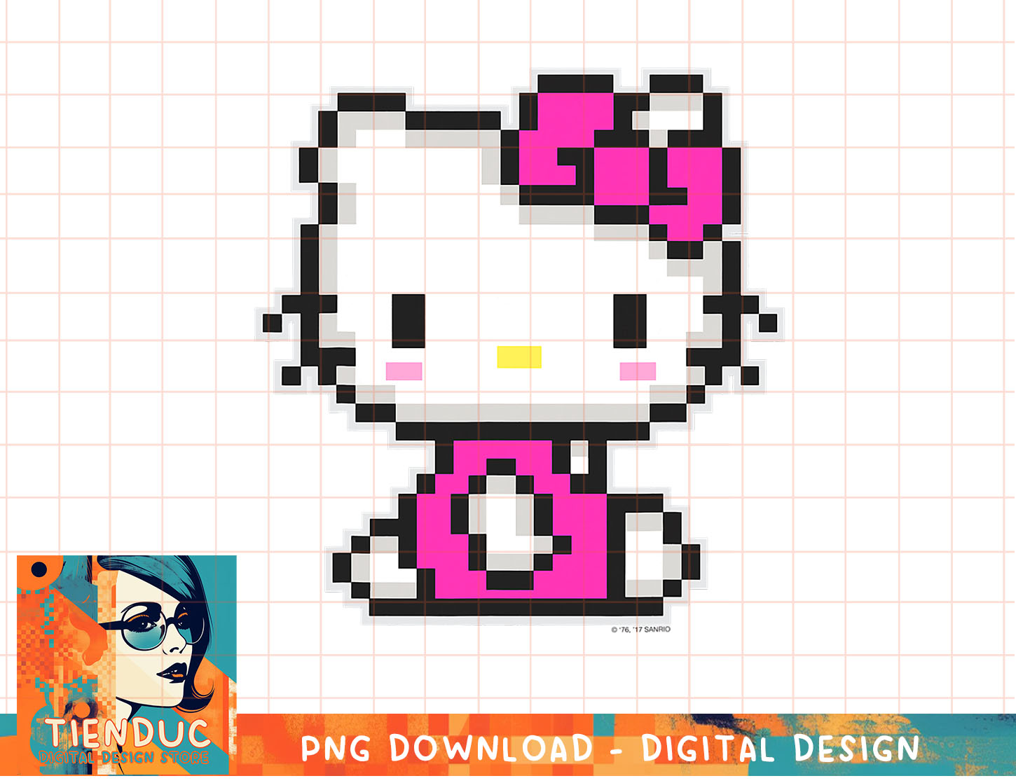 Hello Kitty Official Pixel Tee Shirt copy png | Inspire Uplift