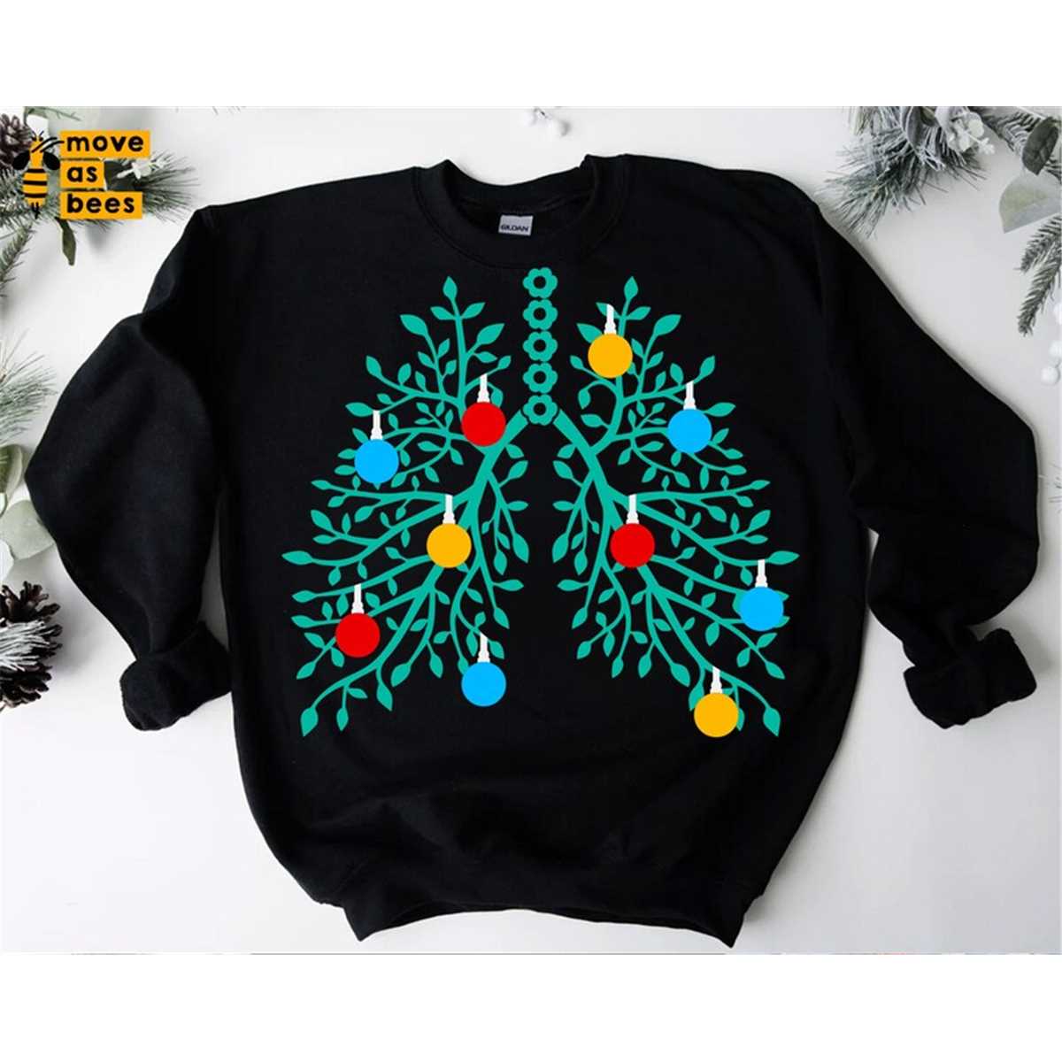 Christmas Lungs Svg, Lungs with Bulbs Svg, Pulmonologist, Re - Inspire ...
