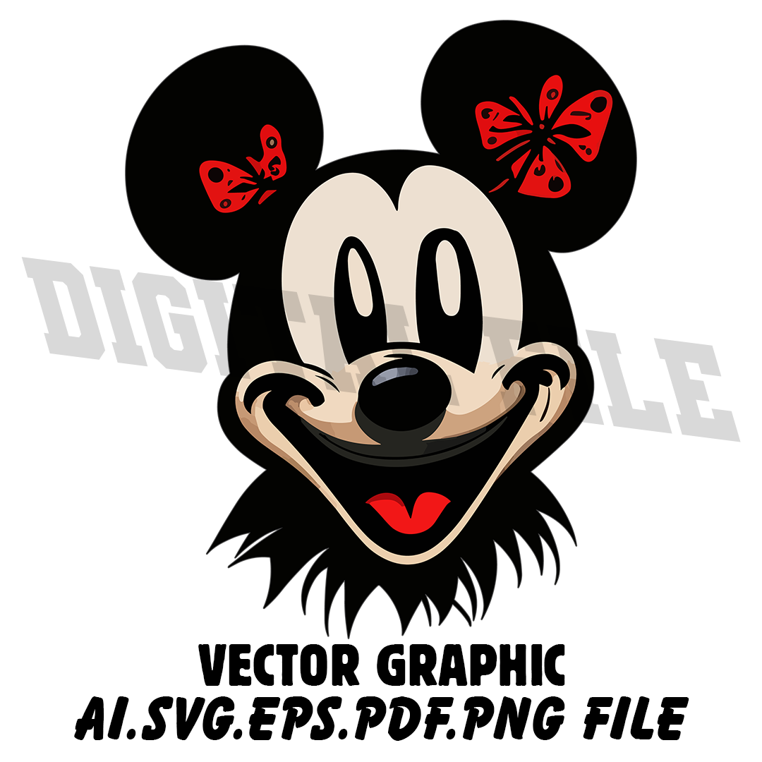 Minnie Mouse AI.EPS.PDF.SVG.PNG DOWNLOAD DIGITAL File | Inspire Uplift