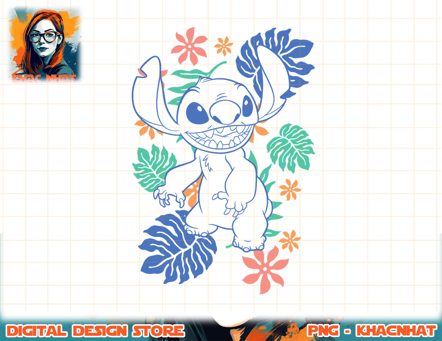 Disney Lilo & Stitch Tropical Stitch Outline T-Shirt copy pn | Inspire ...