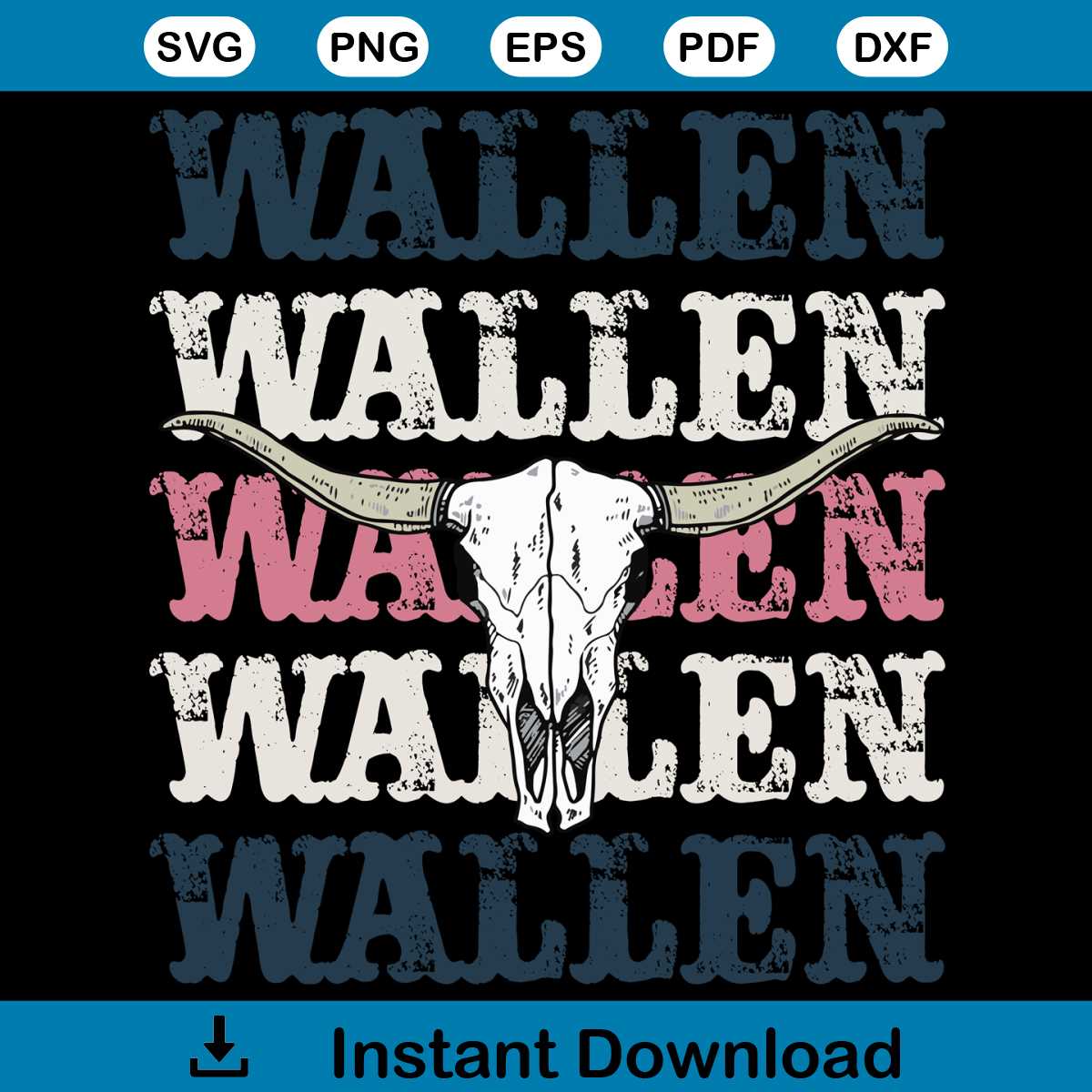 Wallen Bullhead Vintage Wallen Shirt Design SVG Cutting Digi | Inspire ...