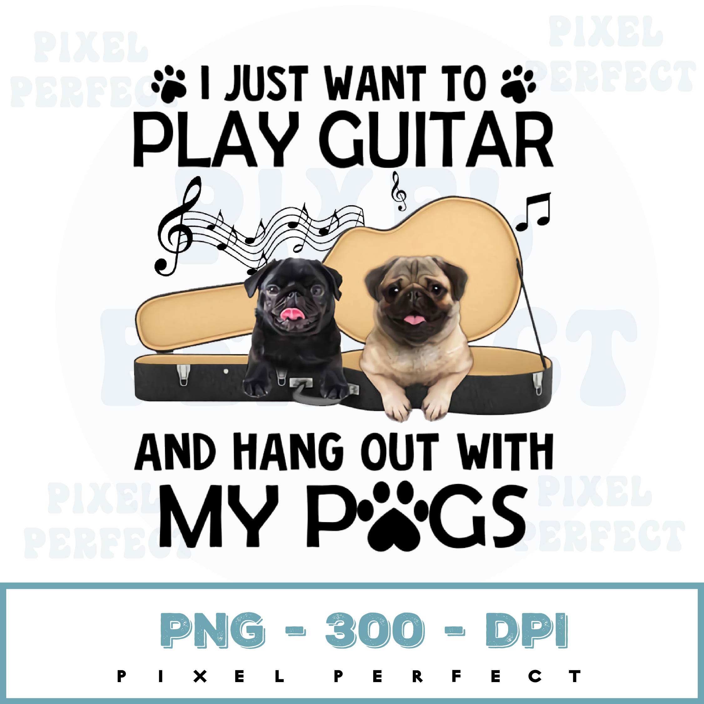 Personalized Png, Up To 6 Dogs Png, I Just Want To Play Guit | Inspire ...
