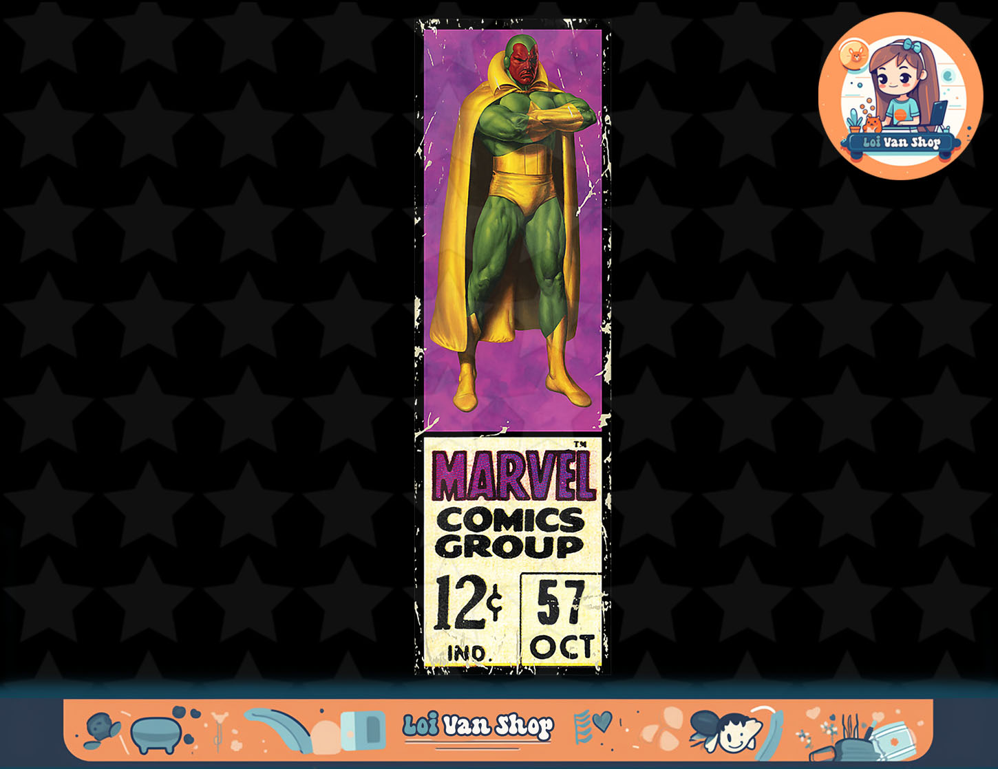 Marvel Vision Comics Group Vintage Ticket Label T-Shirt copy | Inspire ...