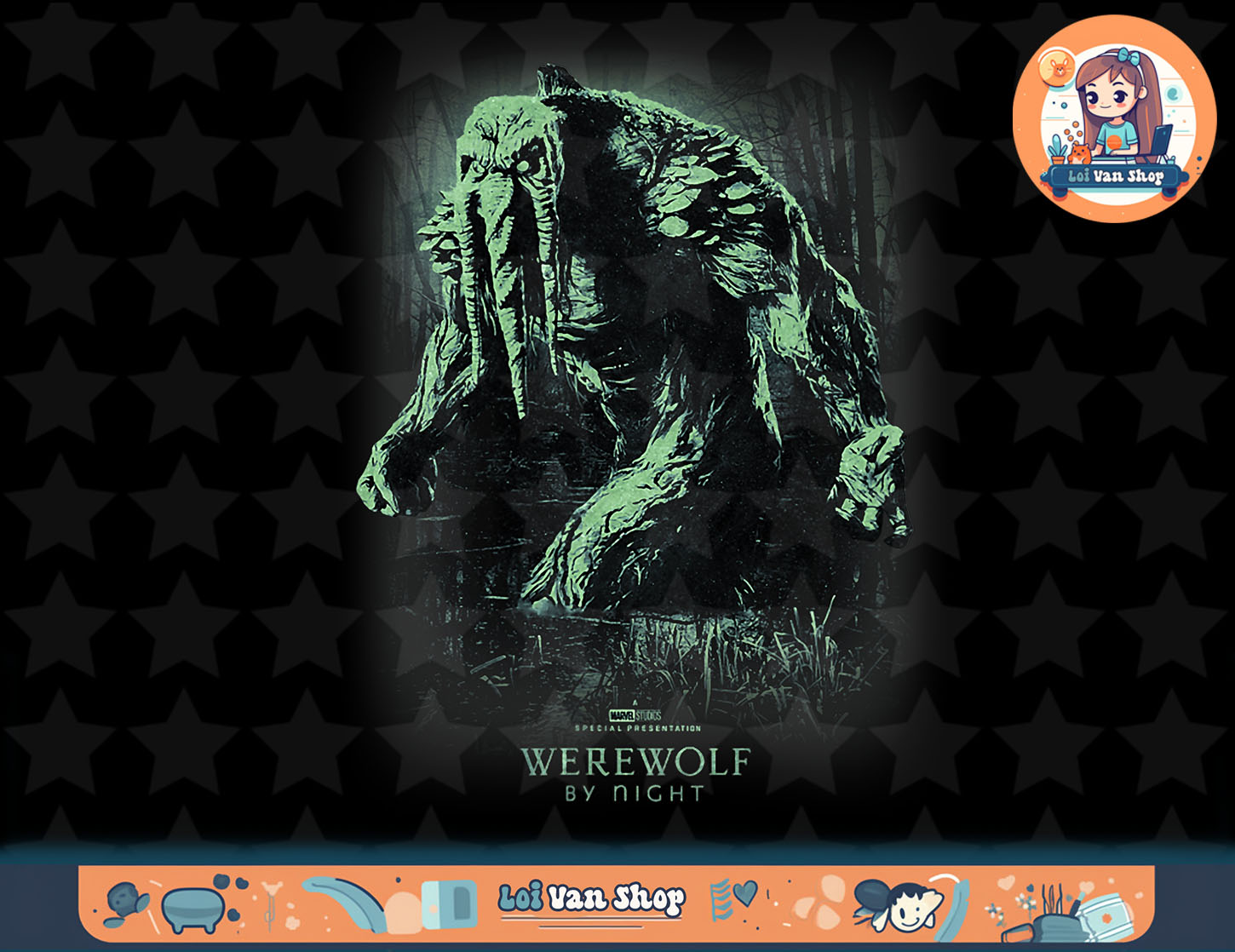 Marvel Werewolf by Night Man-Thing Named Ted Portrait T-Shir | Inspire ...