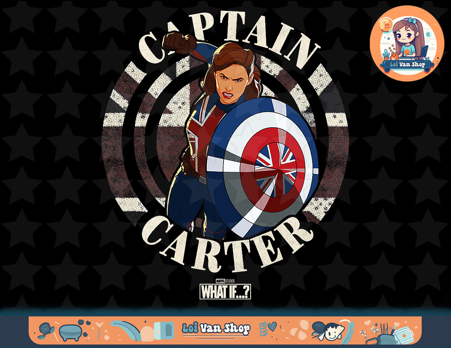 Marvel What If Captain Carter Stamp T-Shirt.pngMarvel What I - Inspire ...
