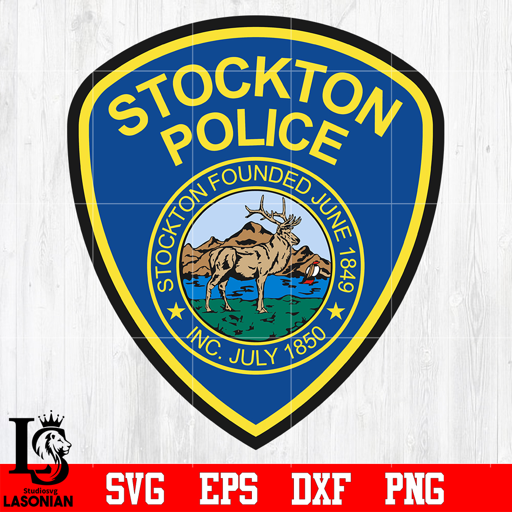 Badge Police Stockton found june 1849 svg eps dxf png file , - Inspire ...