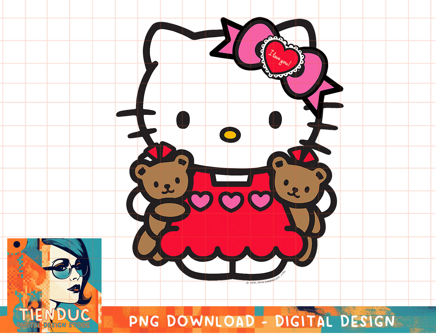 Hello Kitty Valentine Teddy Bear Tee Shirt copy png | Inspire Uplift