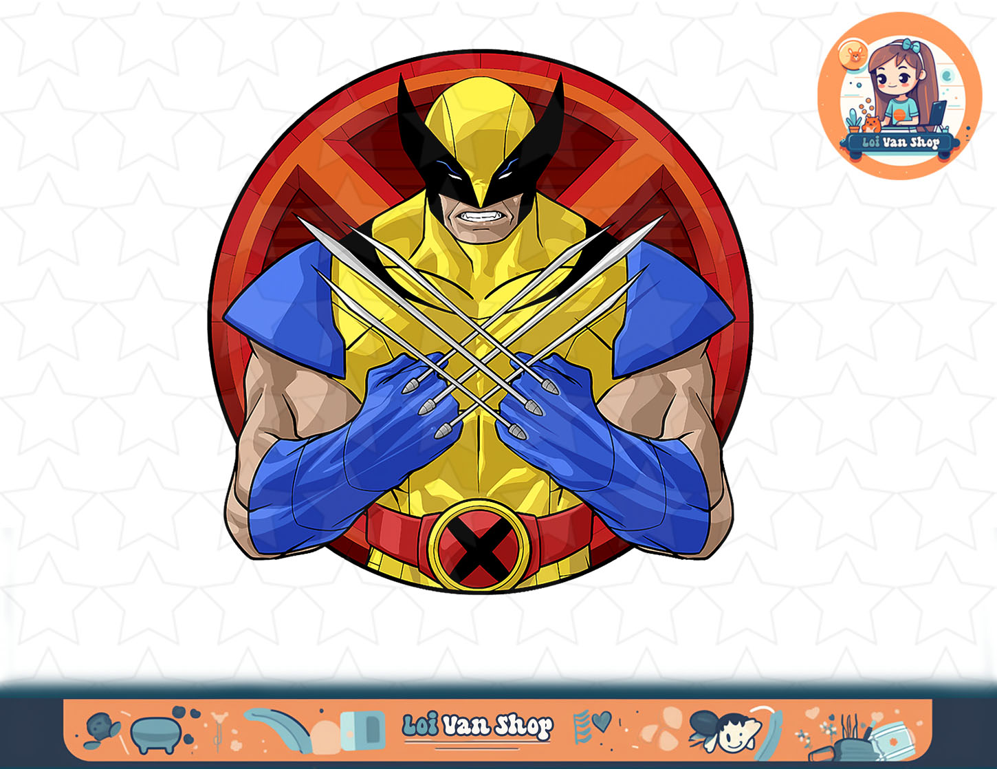 Marvel X-Men Wolverine Classic Claw Cross Portrait T-Shirt c - Inspire ...