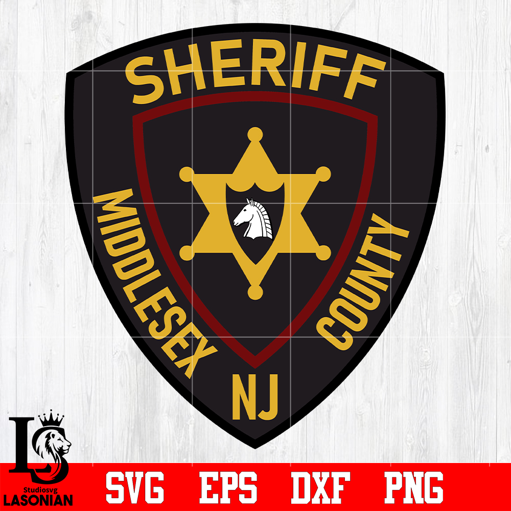 Badge Sheriff Middlesec County NJ svg eps dxf png file, digi | Inspire ...