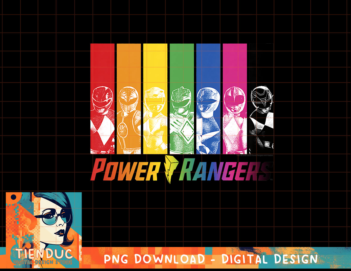 Kids Power Rangers Rainbow Panels Power Pose Logo T-Shirt co | Inspire ...