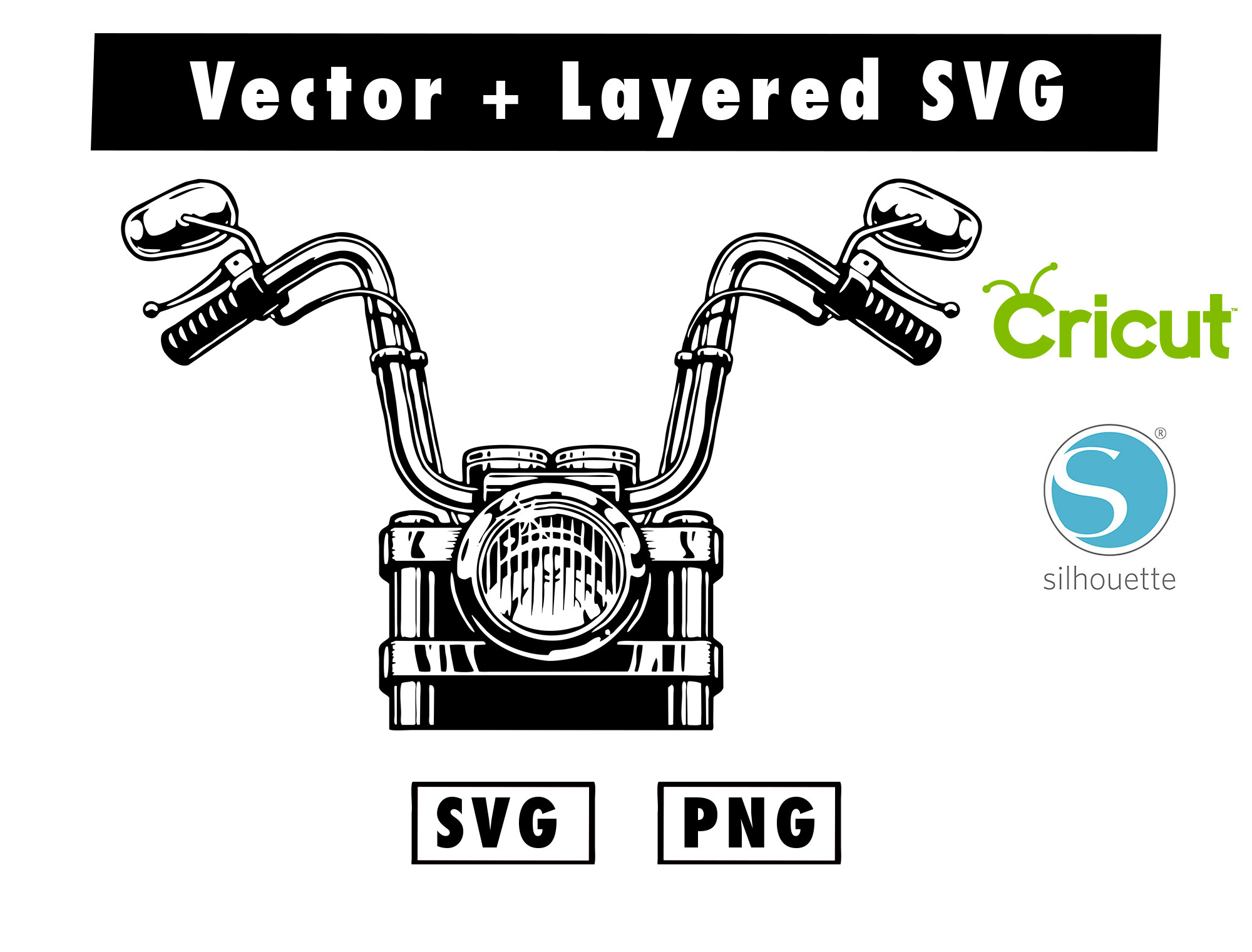 monochrome classic motorcycle front view concept svg & png f - Inspire ...